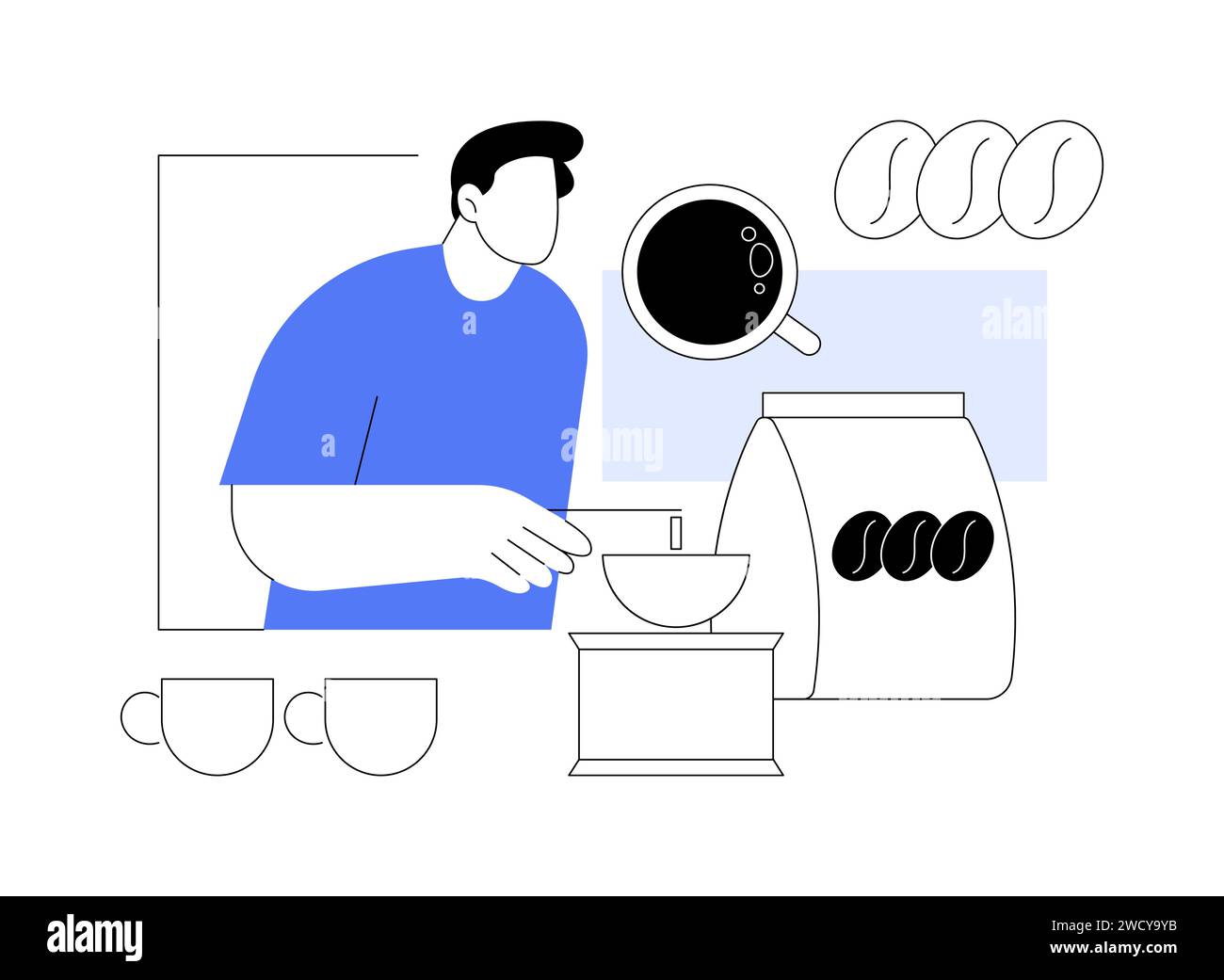 Young people coffee machine Stock Vector Images - Alamy
