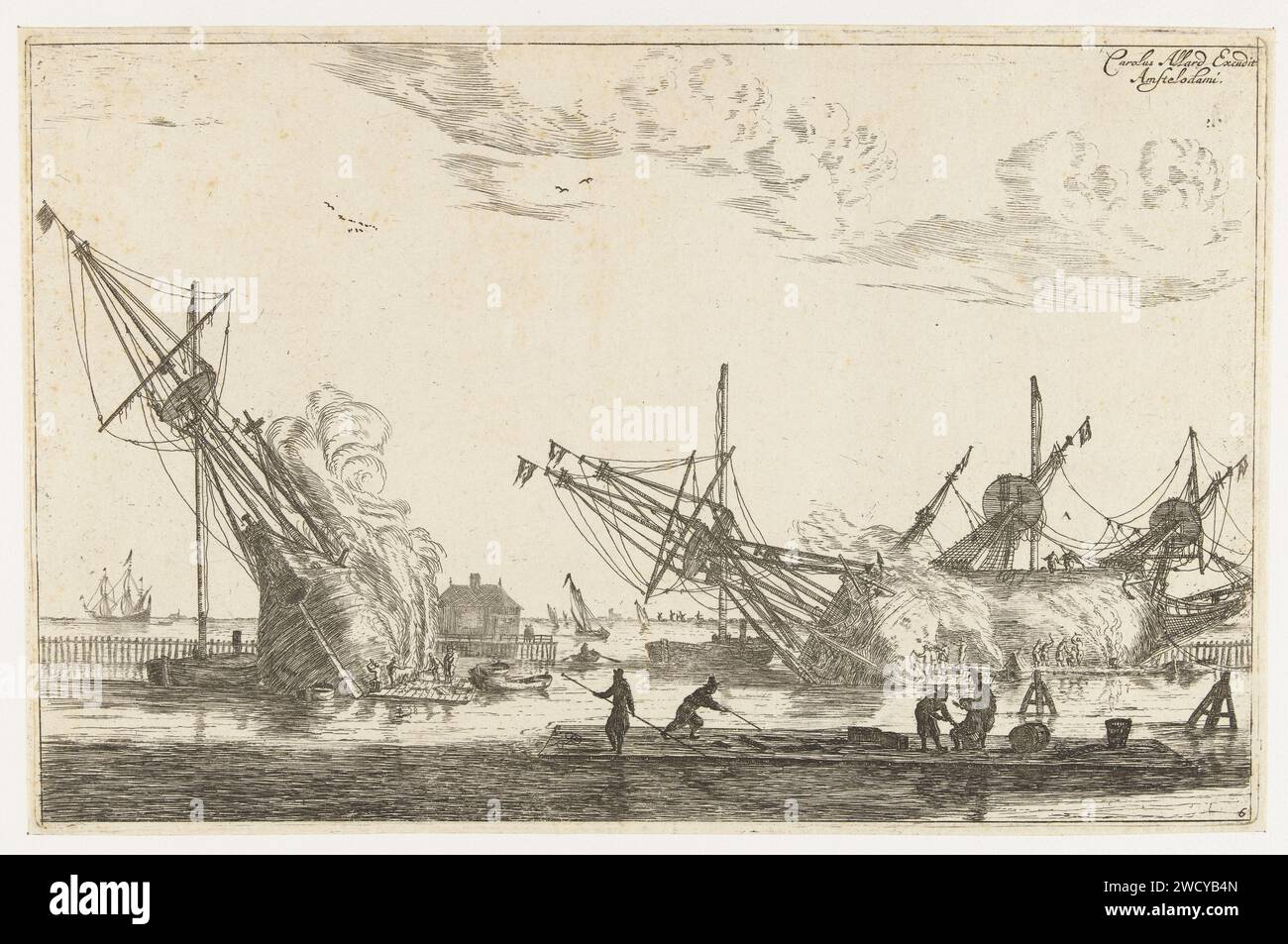 Waterproofing the Rolls of three flute ships, Reinier Nooms, 1650 ...