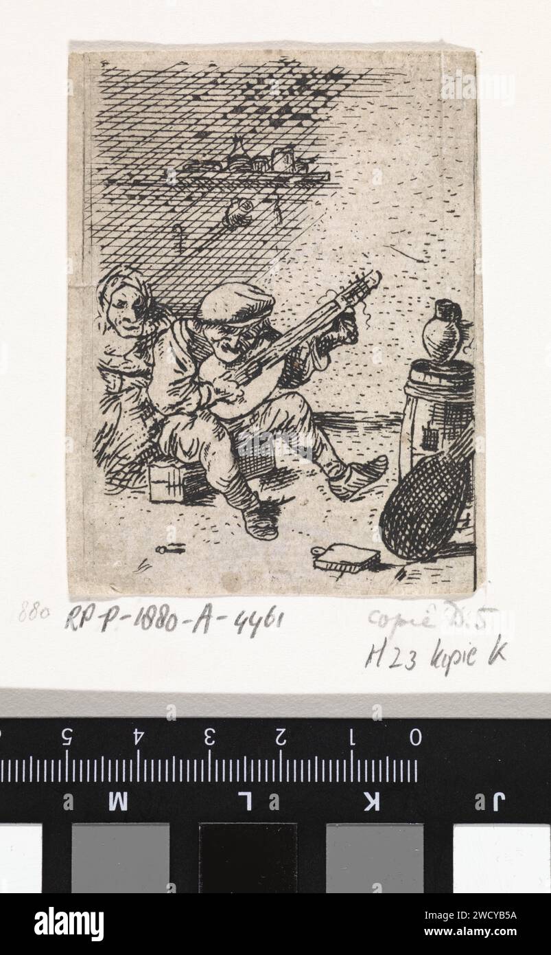 Boer plays De Luit, Anonymous, After David Teniers (II), 1626 - 1740 ...