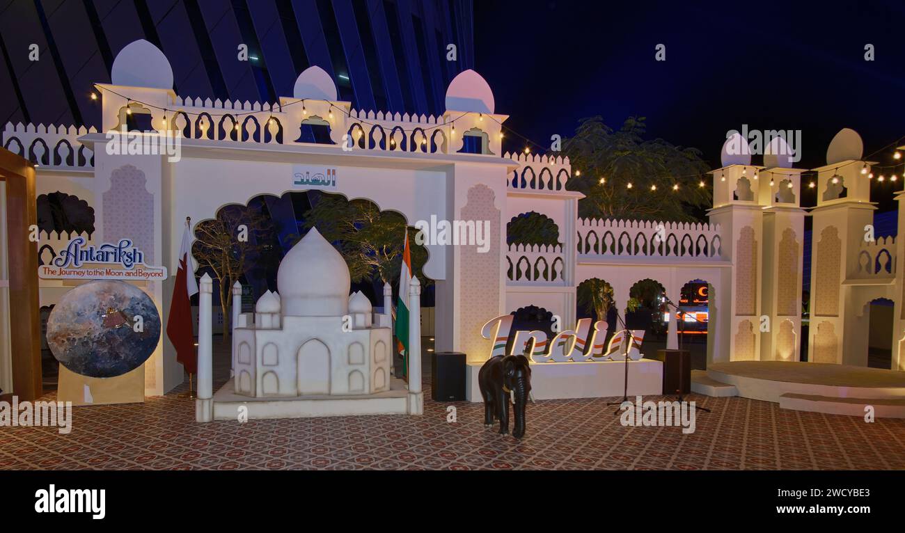 Lusail Boulevard, Lusail city, Qatar showing Hello Asia parade of ...