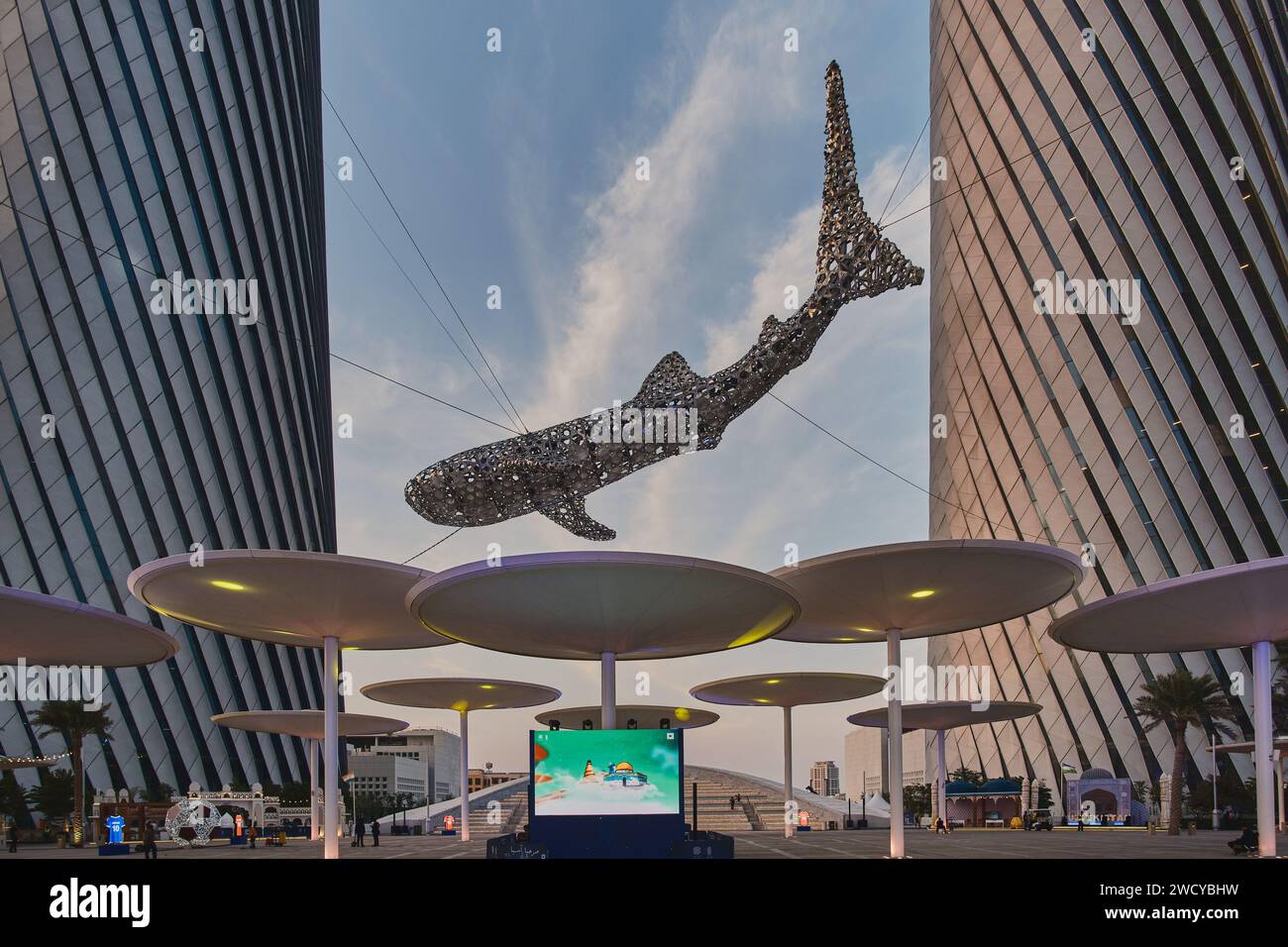 Lusail boulevard in Lusail , Qatar showing Hello Asia parade of ...