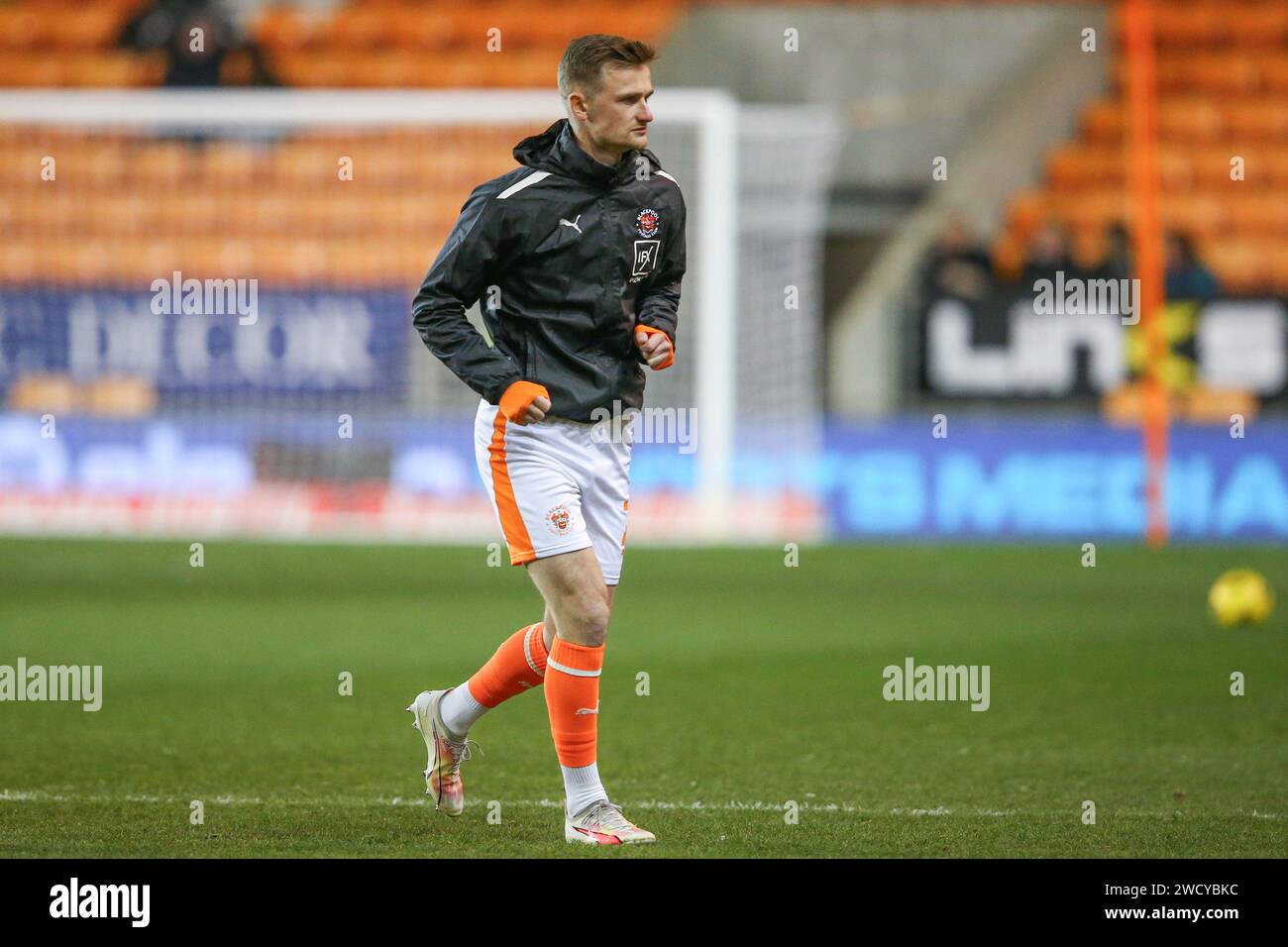 Blackpool, UK. 17th Jan, 2024. Callum Connolly of Blackpool during the ...