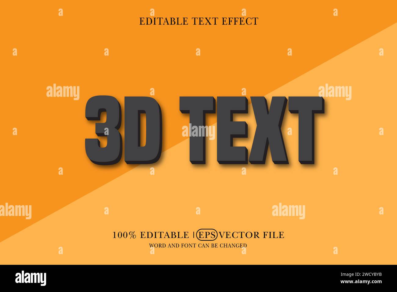 Using this editable text effect template, create 3D text Stock Vector ...
