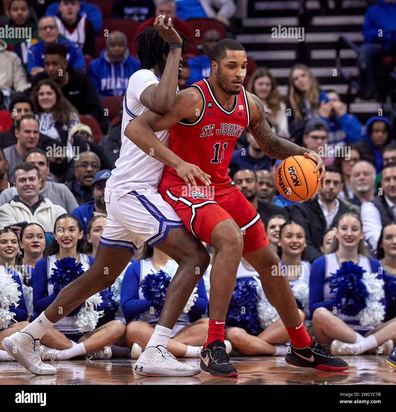 St. John's Red Storm center Joel Soriano (11) in the low post against ...