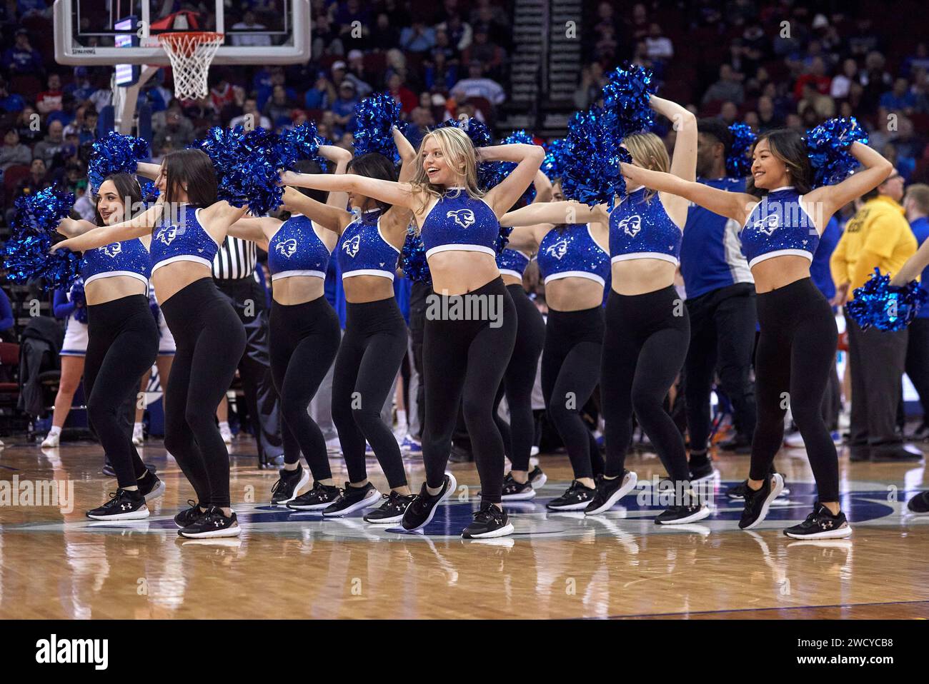 Seton Hall Pirates dance team performs at halftime during a Big East ...