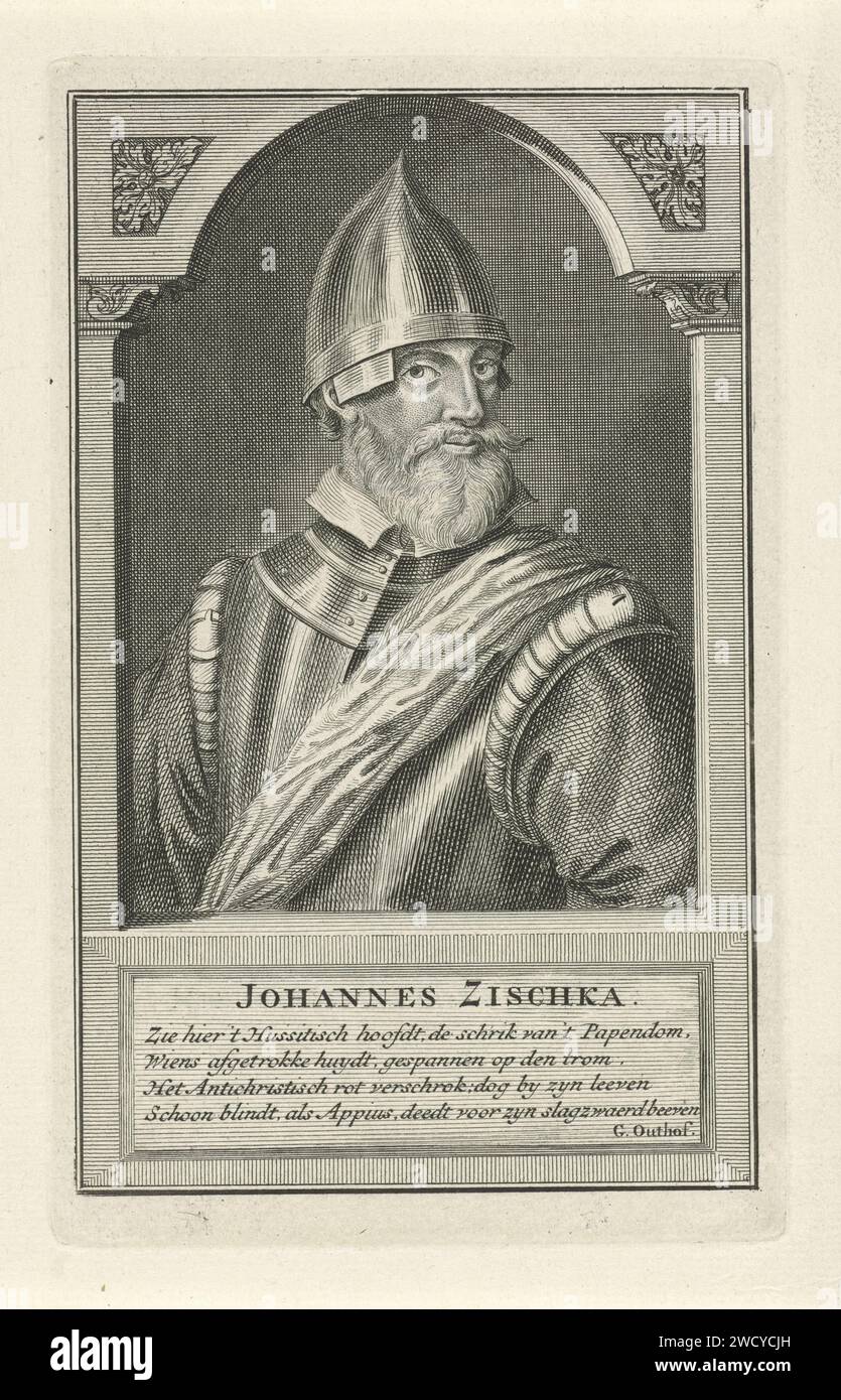 Portrait of Jan Zizka, Adolf van der Laan, 1694 - 1755 print Portrait ...