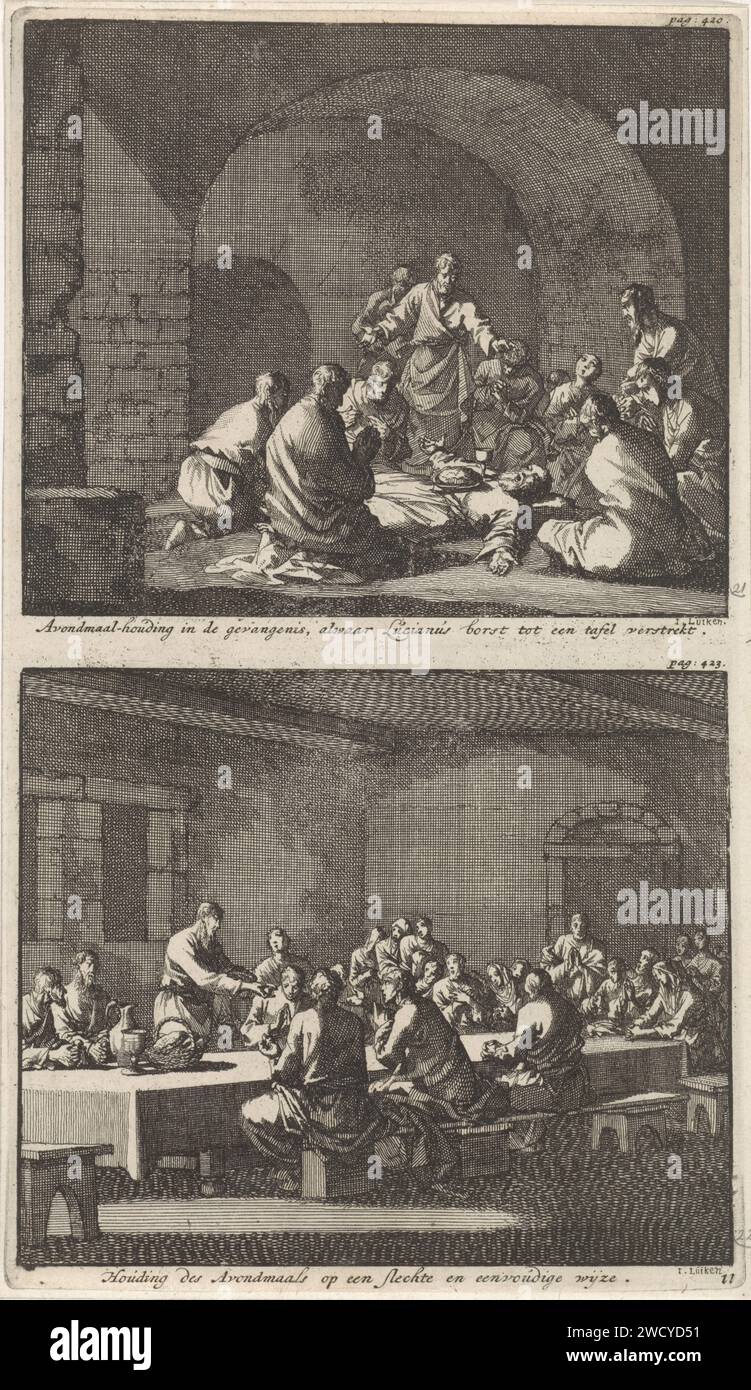 Holy Lucianus celebrates the sacrament in prison and simple celebration ...