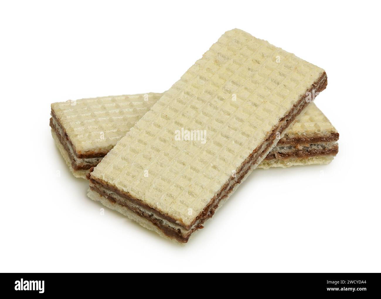 two wafer sticks with chocolate filling isolated Stock Photo - Alamy