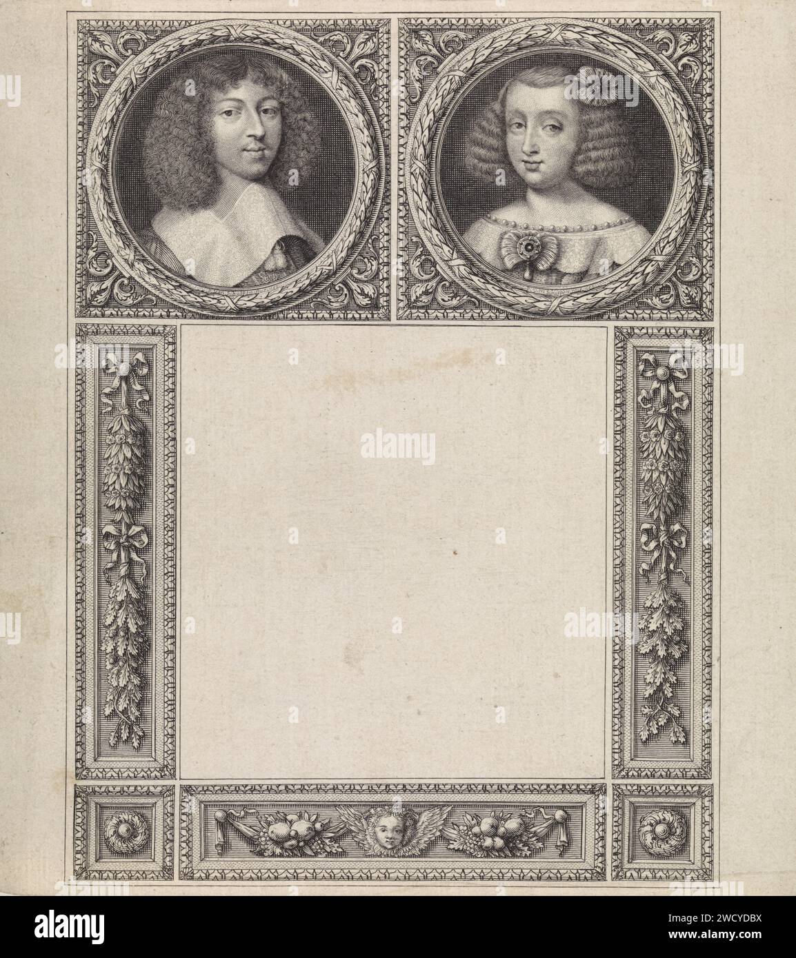 Portrait of Philip I and Henrietta Anne Stuart, Hertog and Duchess of ...