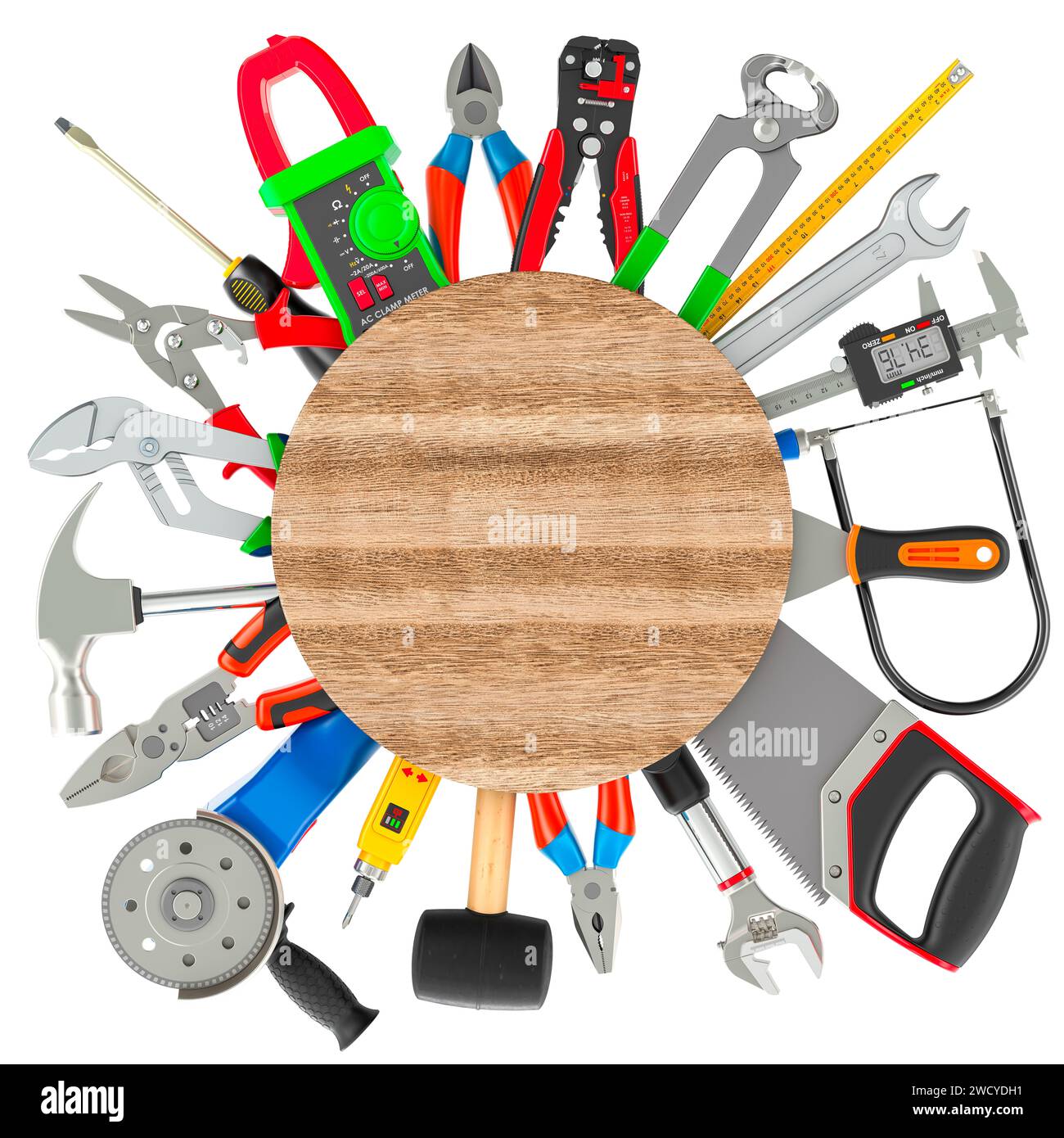 Set of Construction Tools. Assortment of work tools, 3D rendering ...