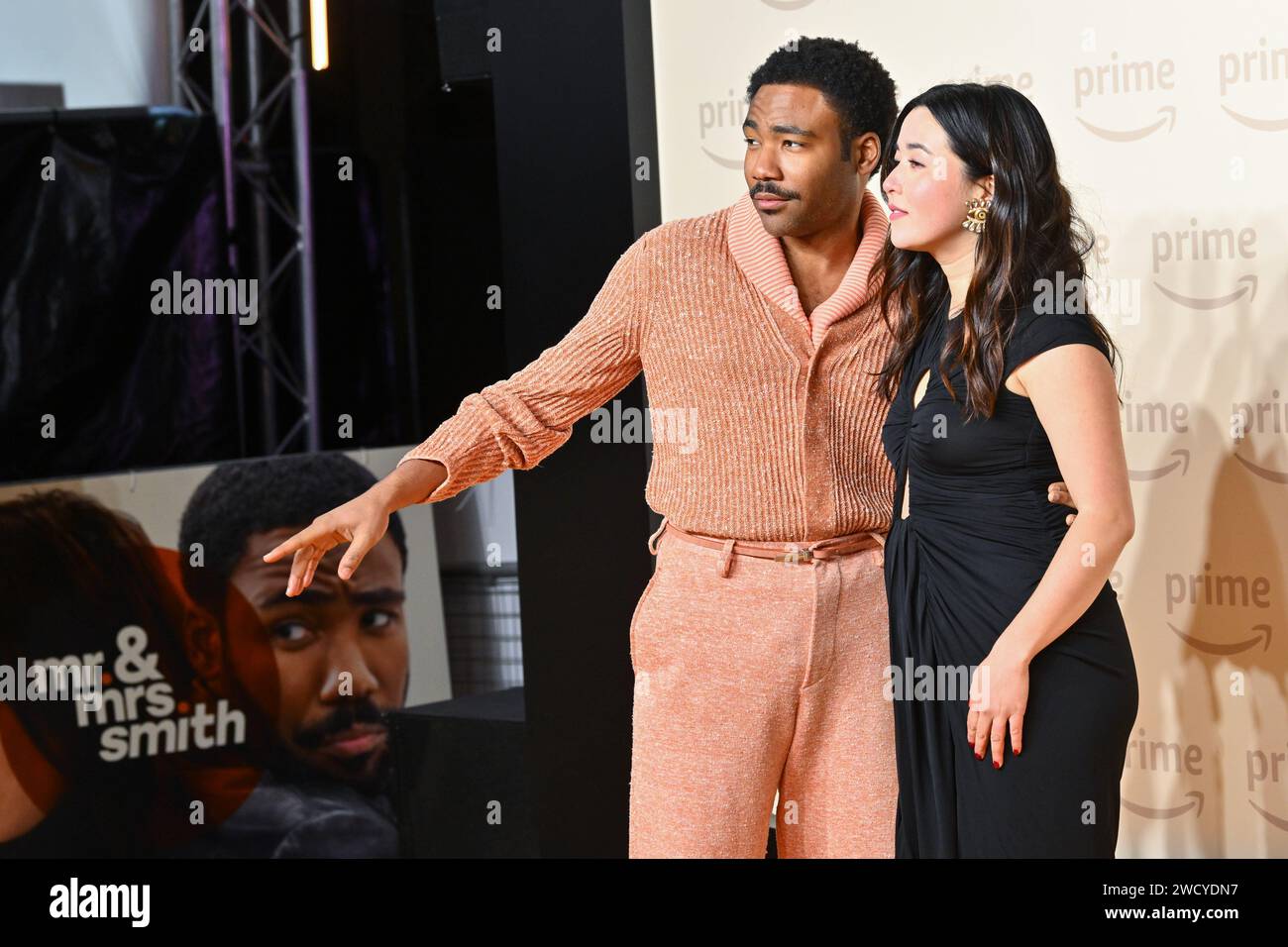 London, UK. 17 January 2024. Maya Erskine and Donald Glover attending ...