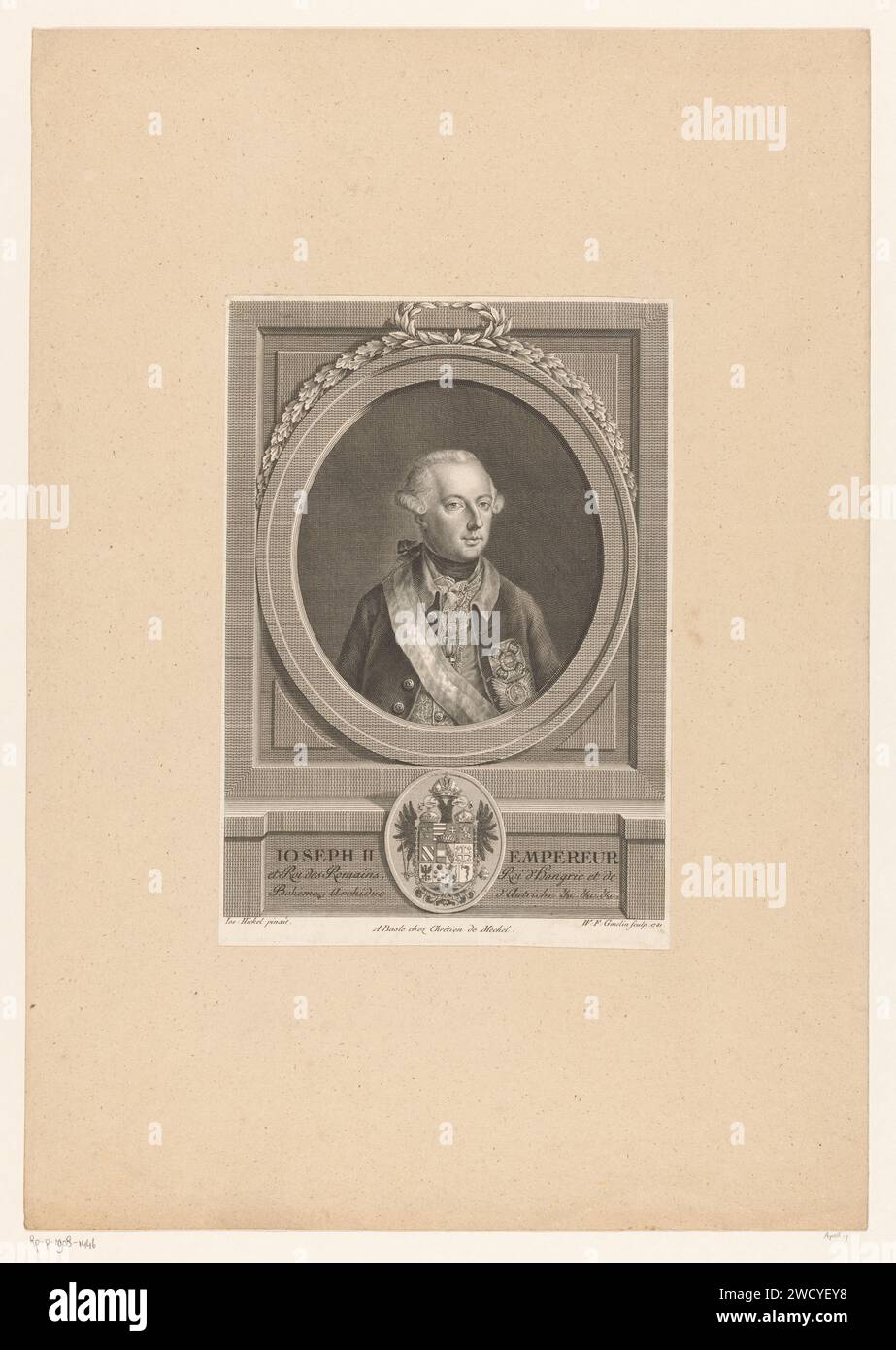PortraT van Jozef II, Wilhelm Friedrich Gmelin, After Joseph Hickel ...
