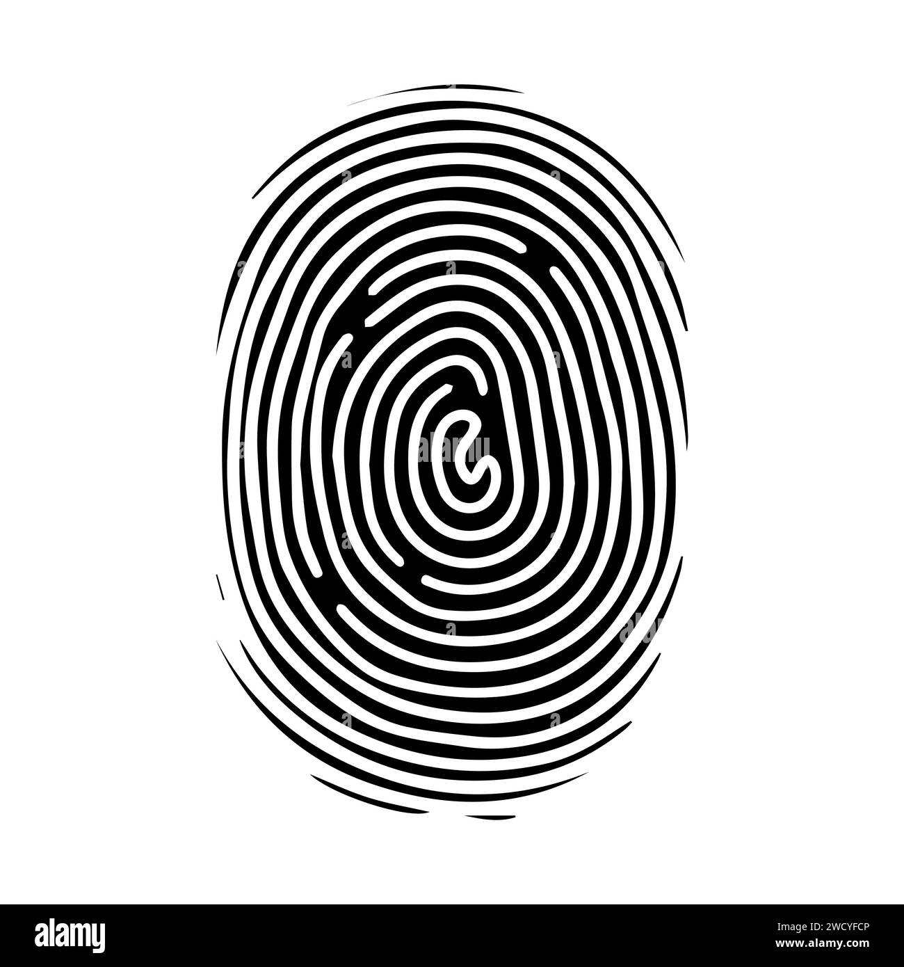 Fingerprint pattern, clear lines and swirls. Human thumbprint. Icon ...