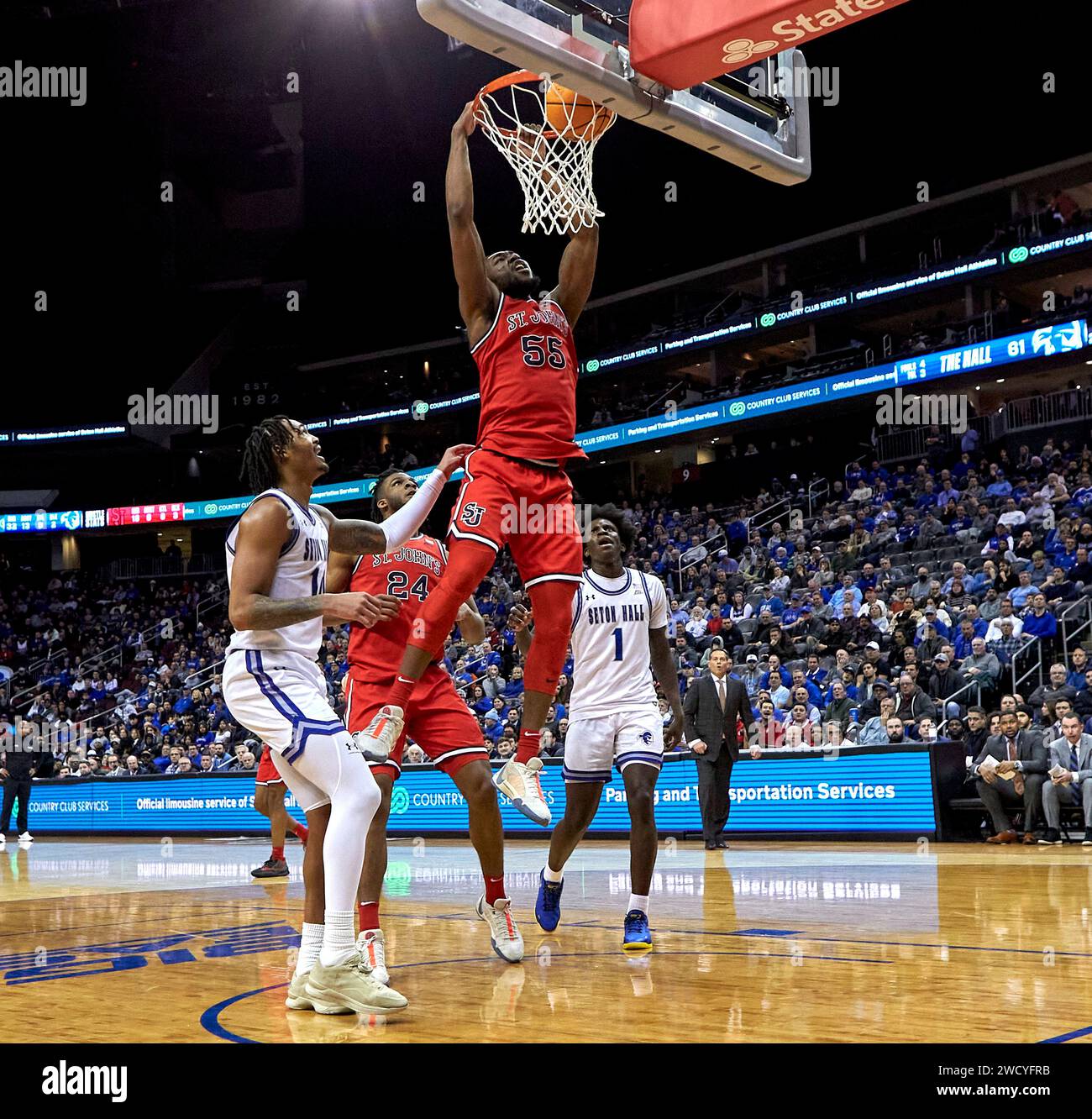 St. John's Red Storm forward Drissa Traore (55) dunks in the second ...
