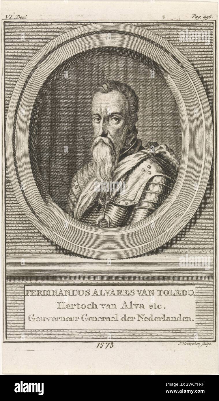 Portrait of Fernando Alvarez de Toledo, Duke of Alva, Jacob Houbraken ...