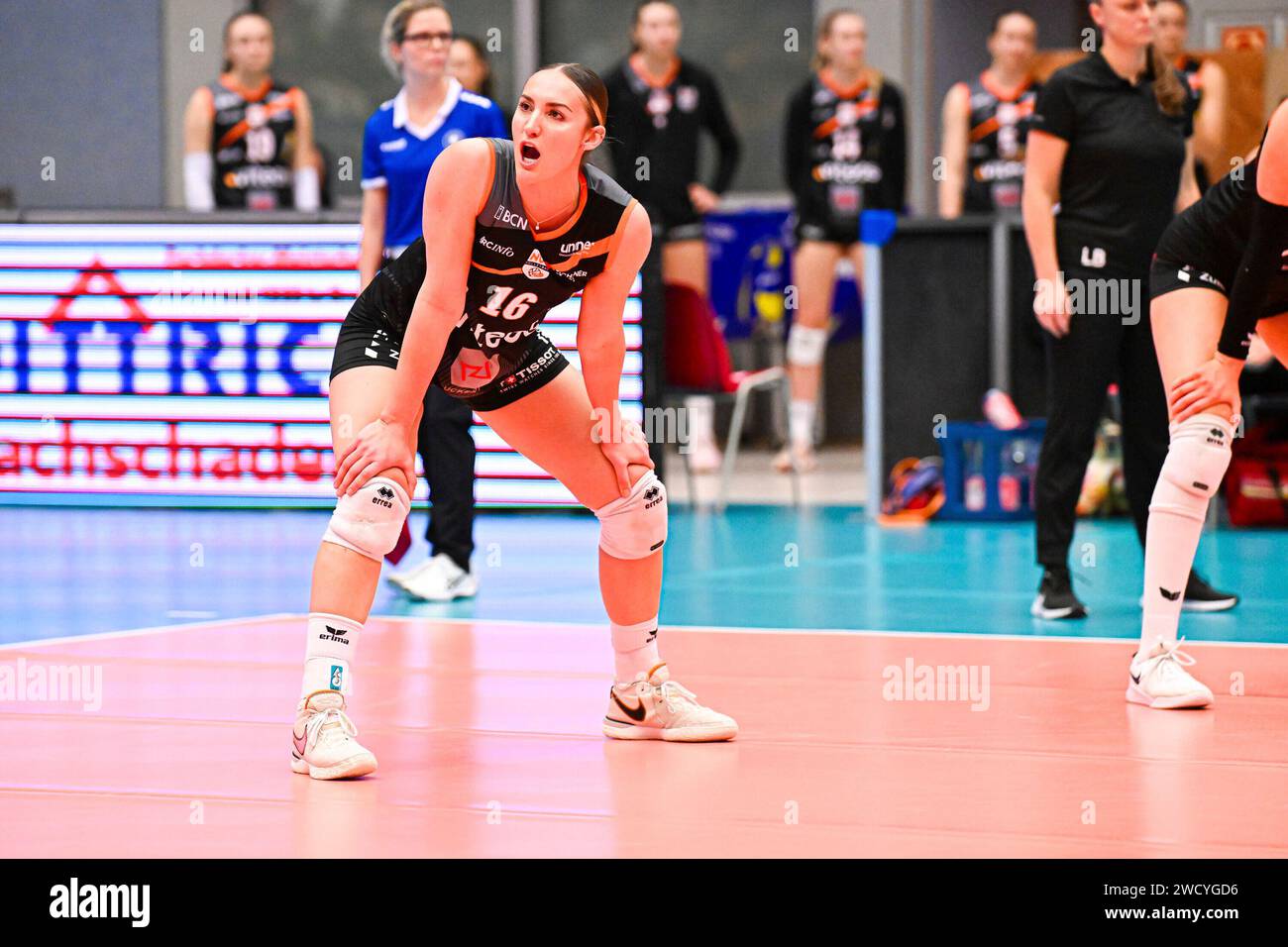 Dresden, Deutschland. 17th Jan, 2024. Tia Scambray (Viteos Neuchatel UC ...