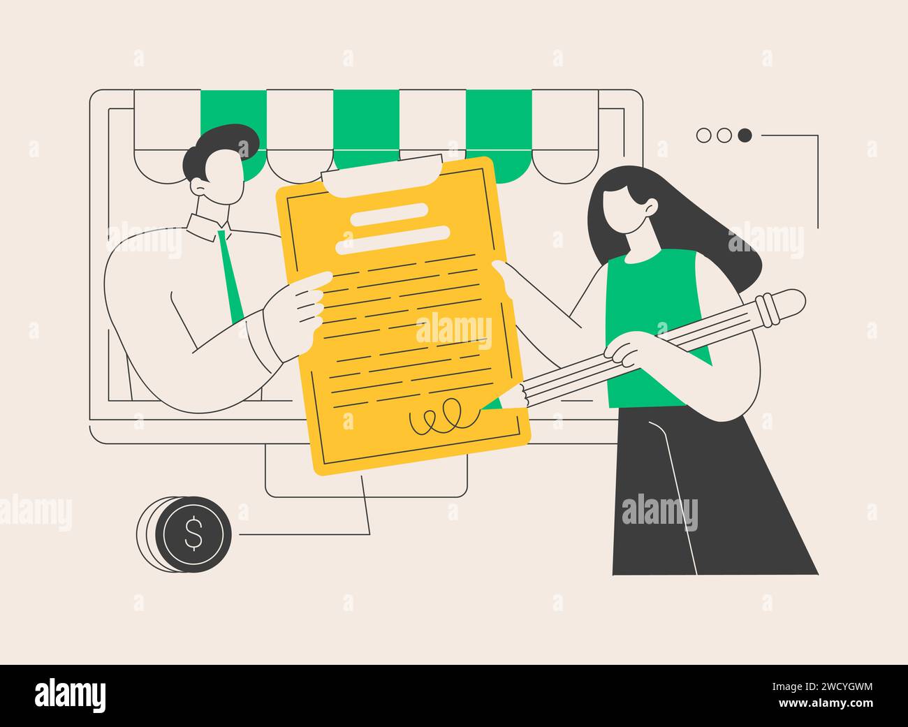 Purchase agreement abstract concept vector illustration Stock Vector ...