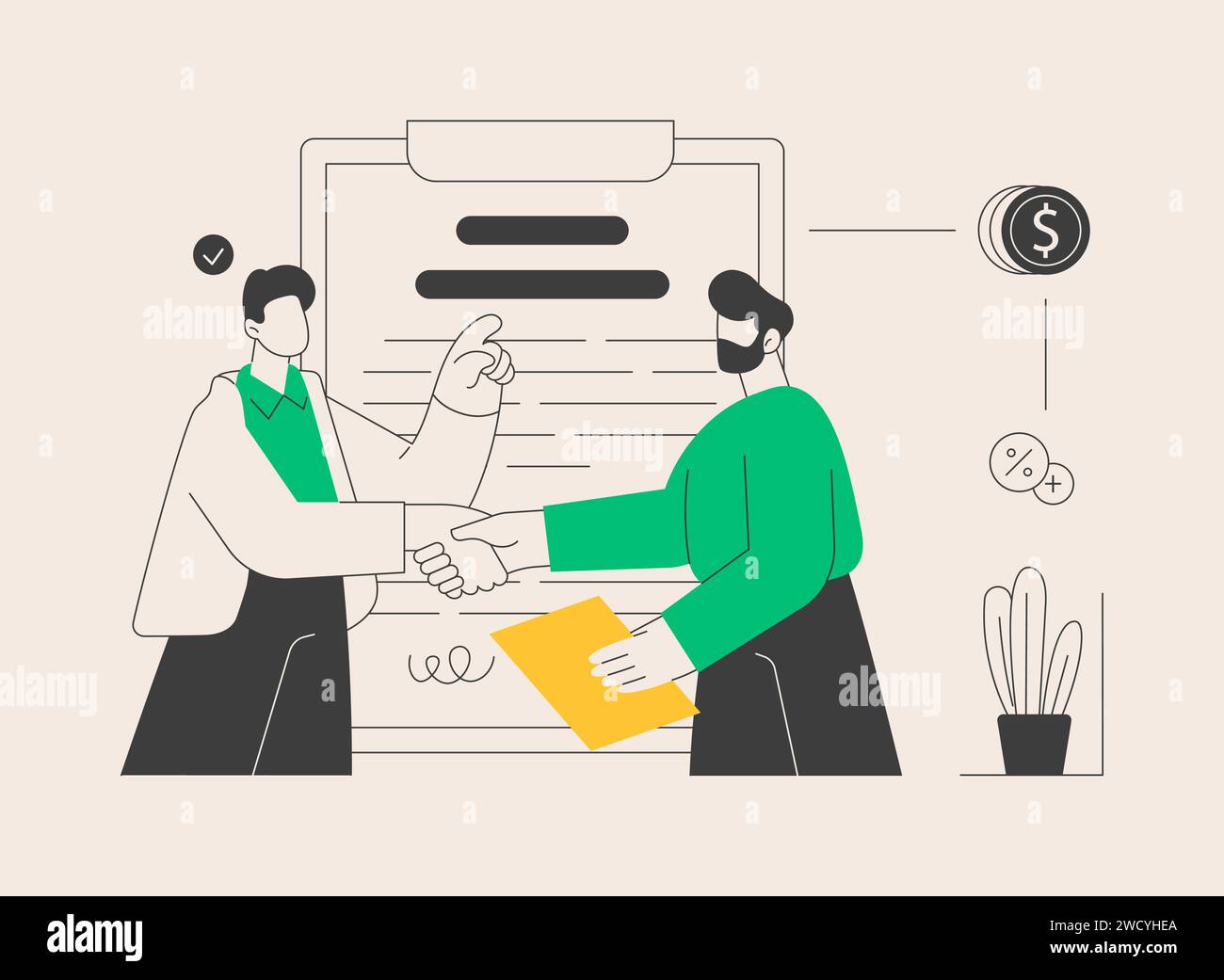 Promissory note abstract concept vector illustration Stock Vector Image ...