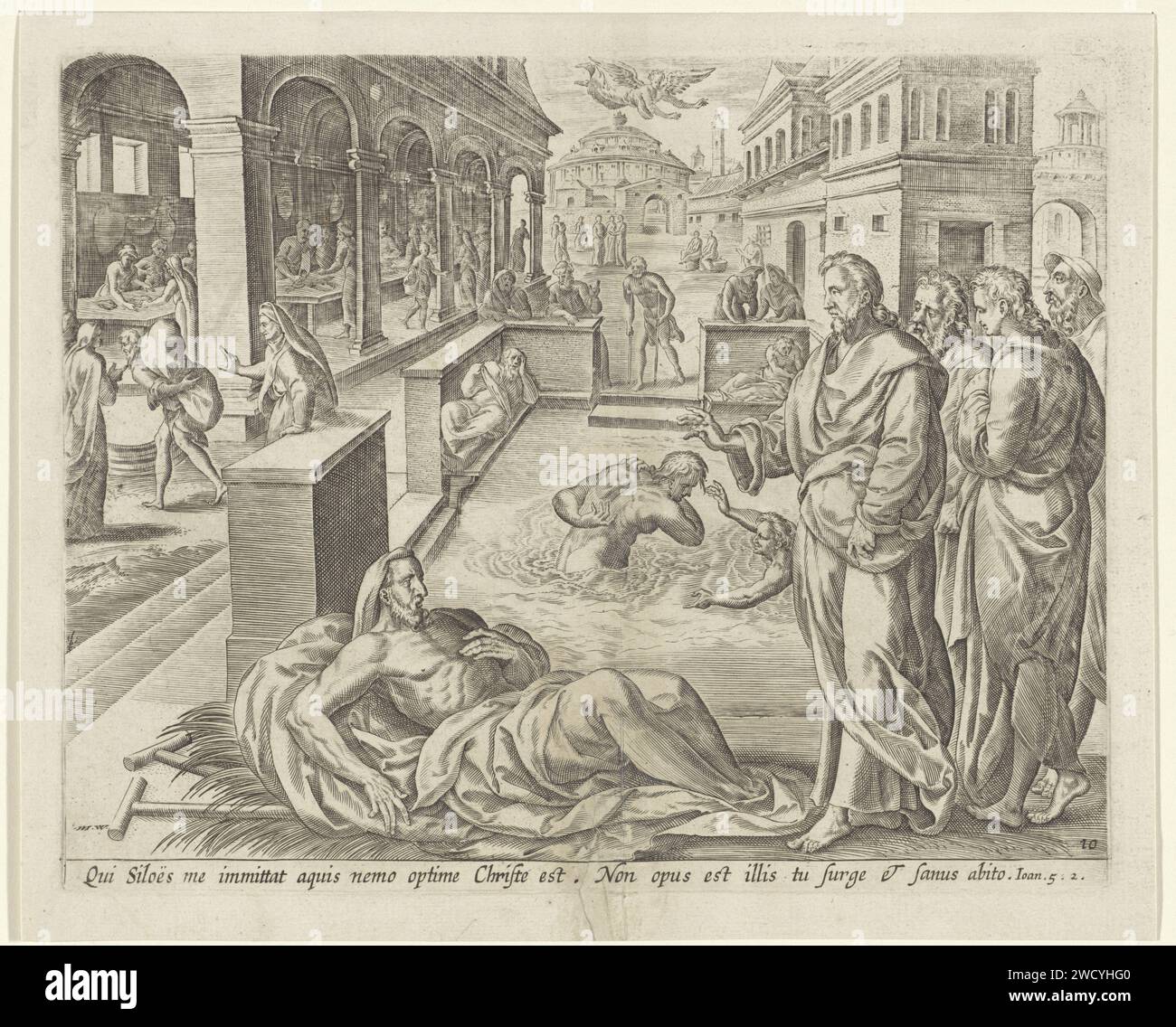 The healing of the cripple at the pool of bethesda hi-res stock ...