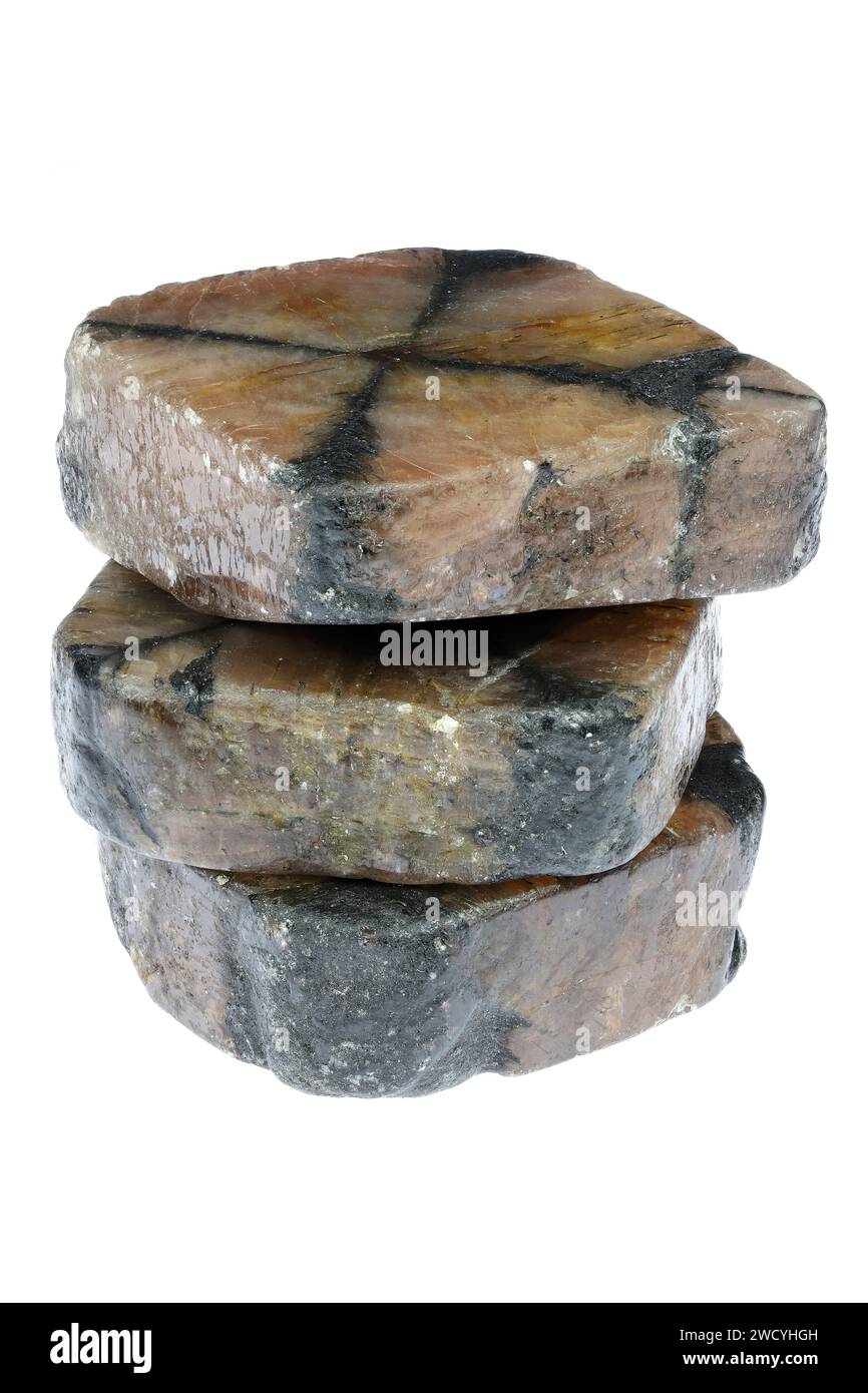 chiastolite from Chile isolated on white background Stock Photo - Alamy