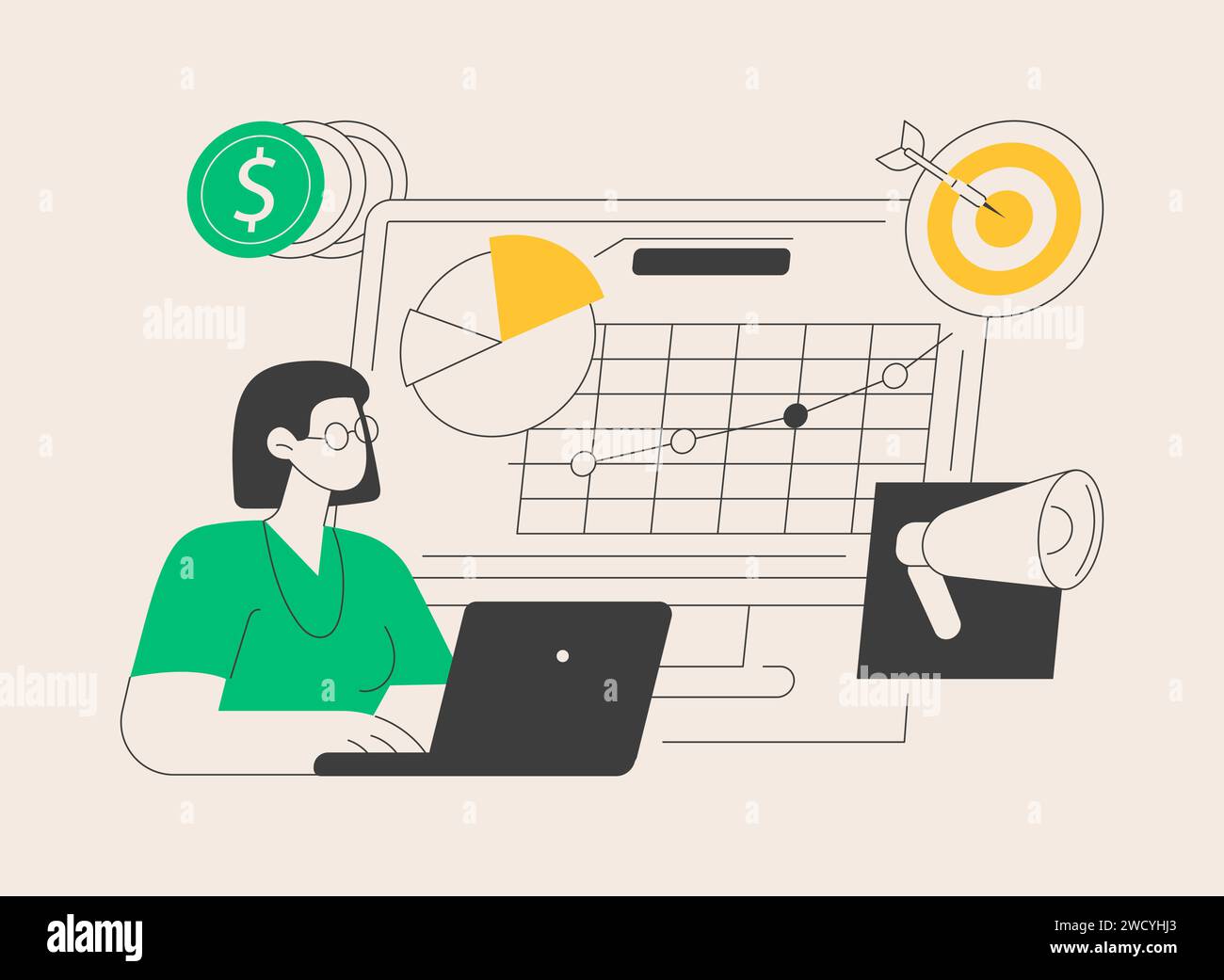 Digital marketing strategy abstract concept vector illustration Stock ...