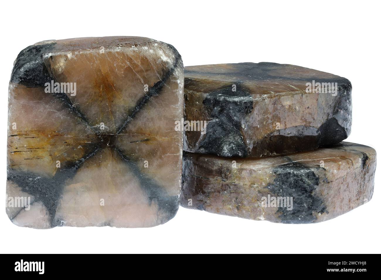 chiastolite from Chile isolated on white background Stock Photo - Alamy