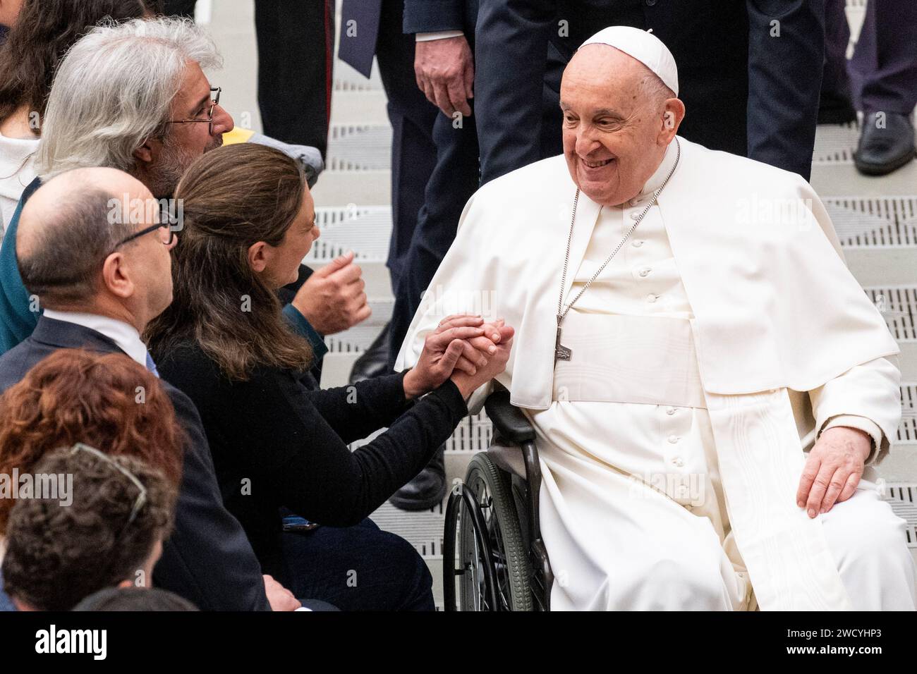 Pope Francis greets pilgrims during the Traditional Wednesday General ...