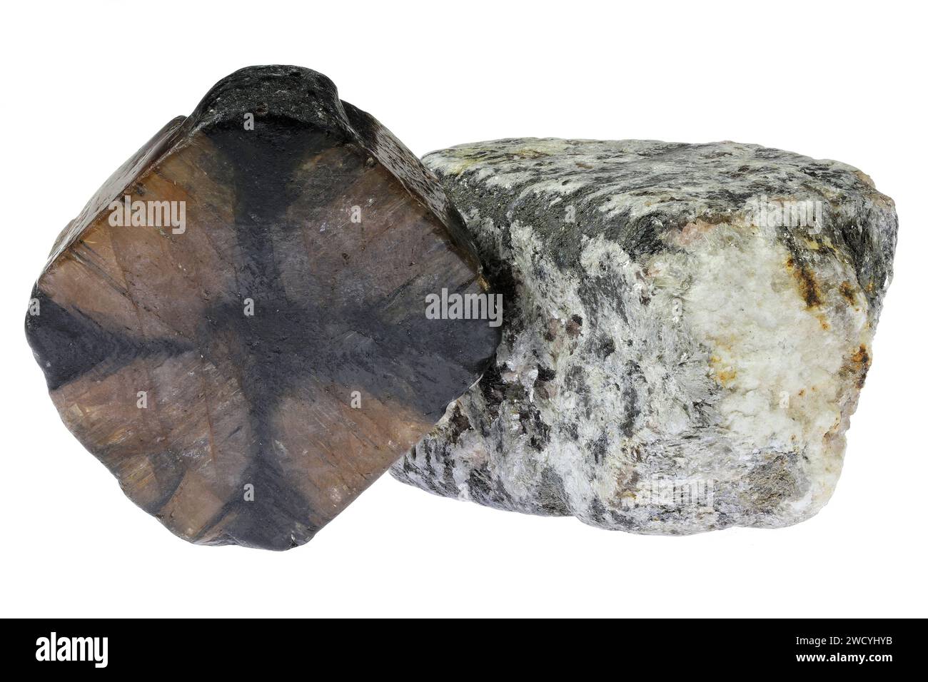 chiastolite from Chile isolated on white background Stock Photo - Alamy