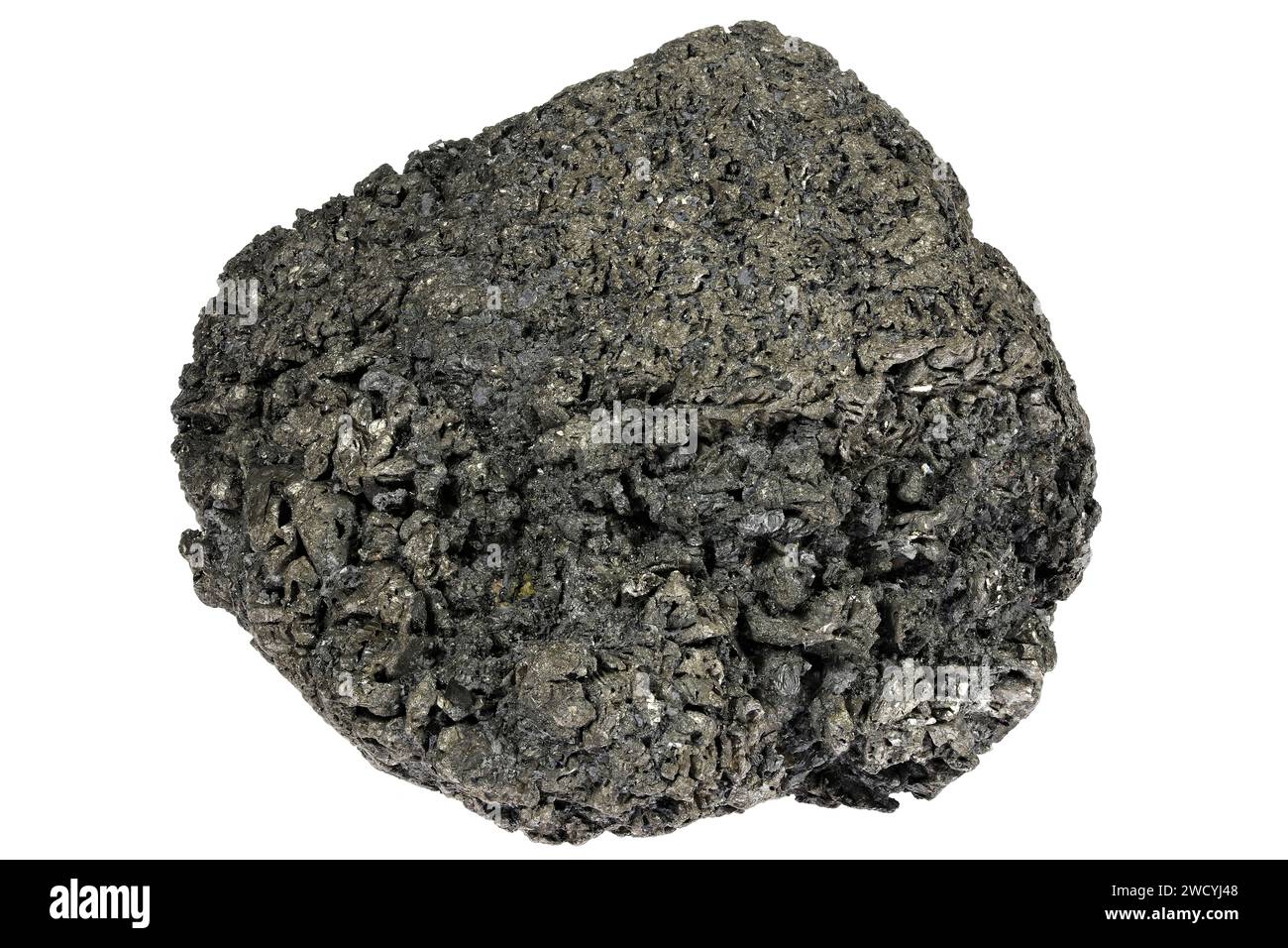 native bismuth from Niederschlema, Ore Mountains, Germany isolated on ...