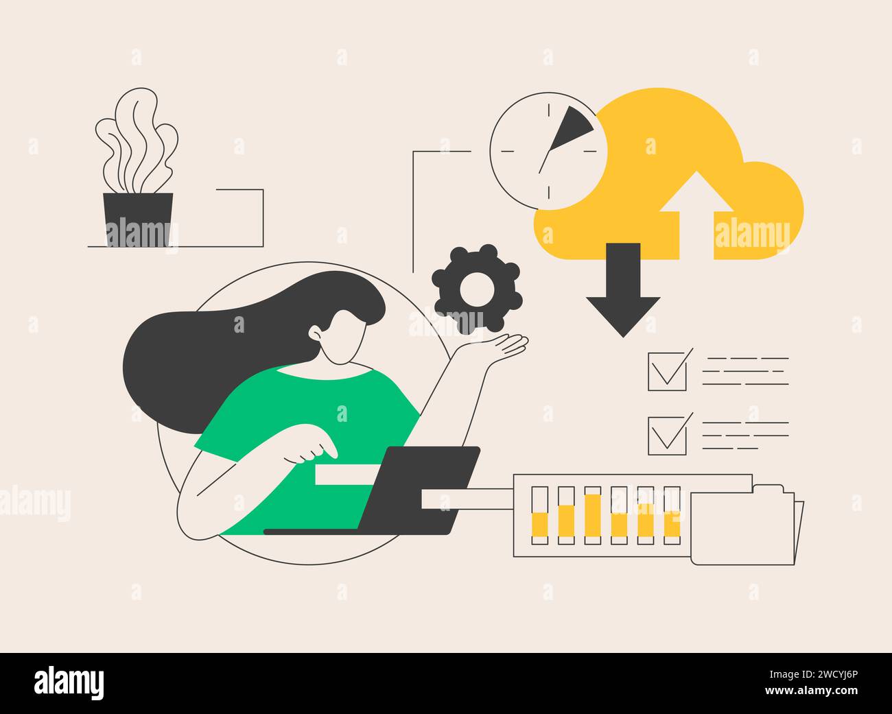 Automatic backup abstract concept vector illustration Stock Vector ...