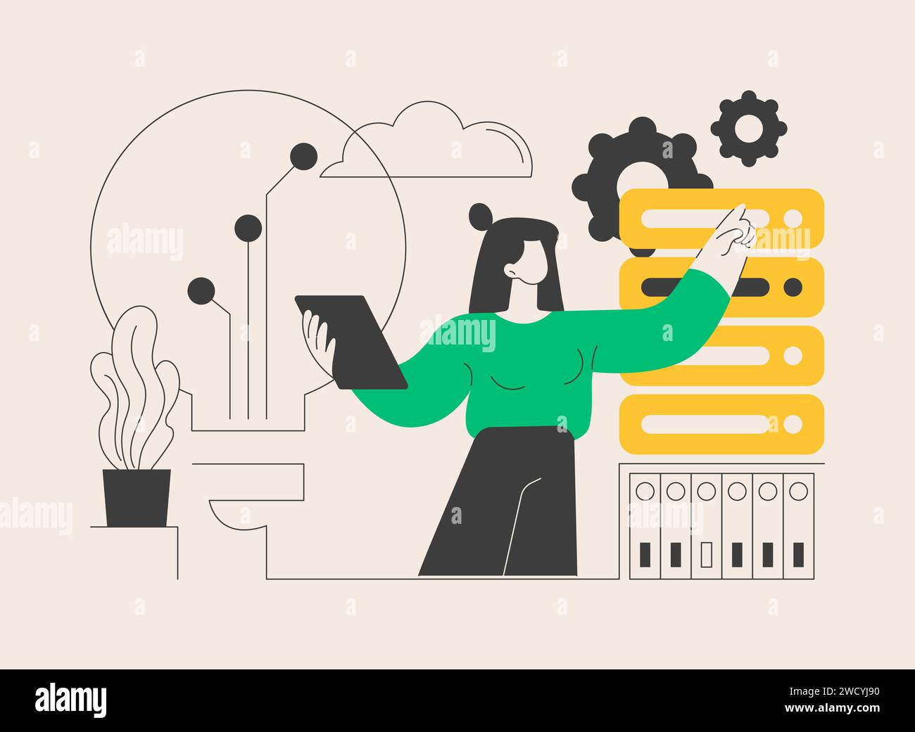 Innovative big data solutions abstract concept vector illustration ...