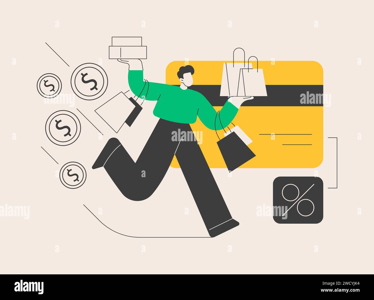 Overspending abstract concept vector illustration Stock Vector Image ...