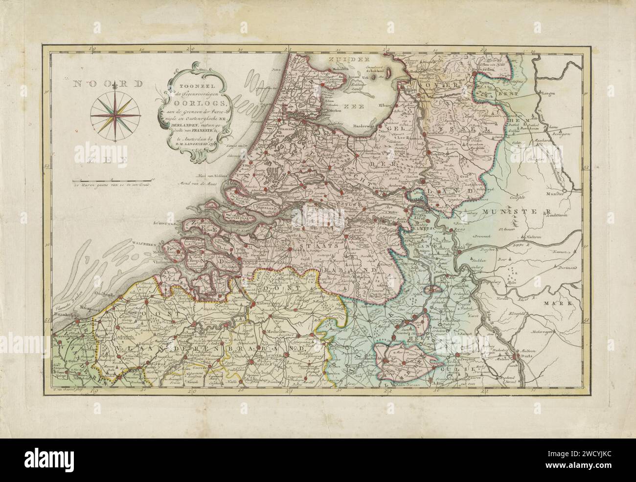Map of the war theater in the Austrian Netherlands, 1794, Cornelis van ...