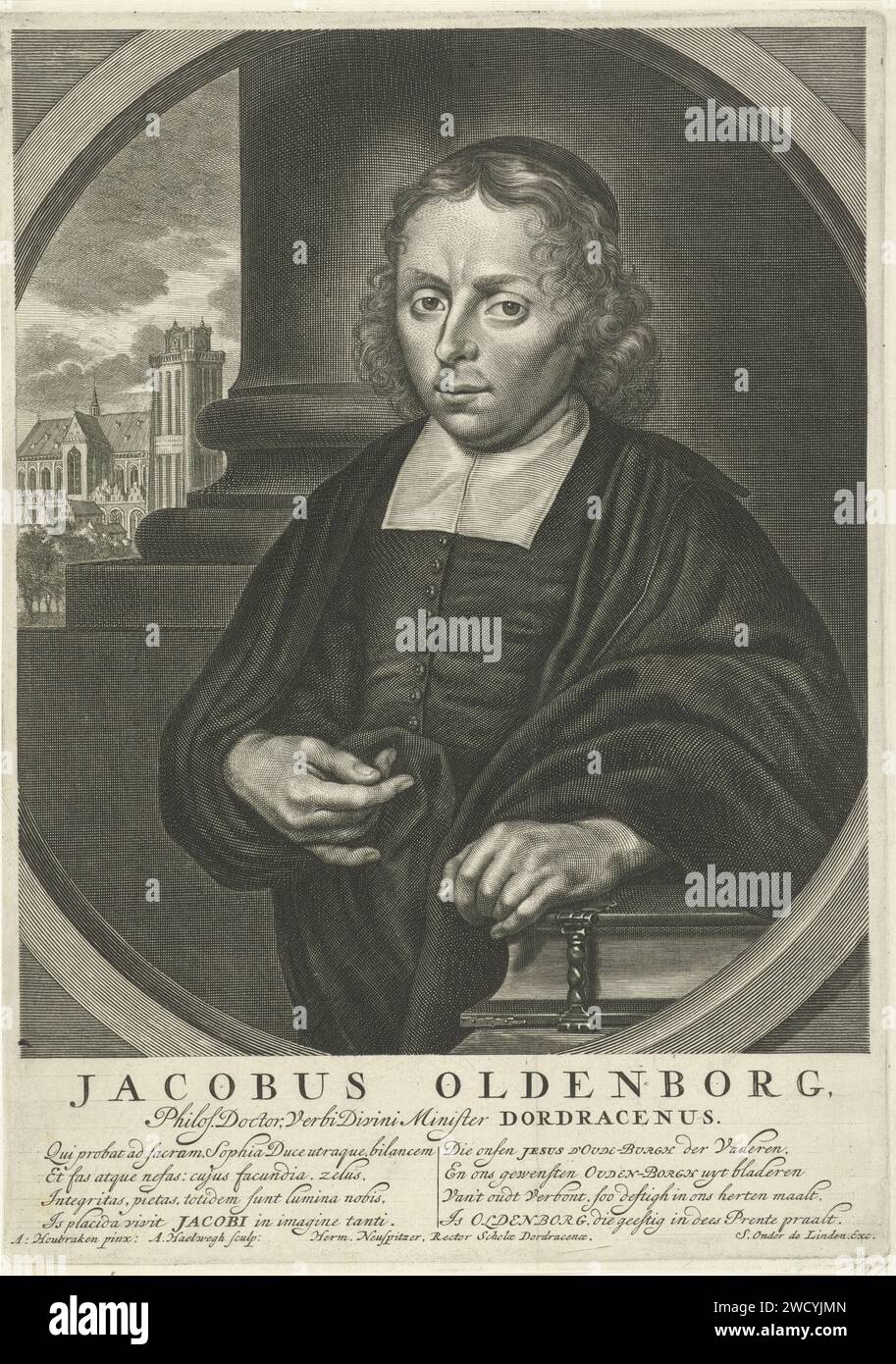 Portrait of Jacobus van Oldenburg, pastor, Jan Luyken, After A ...