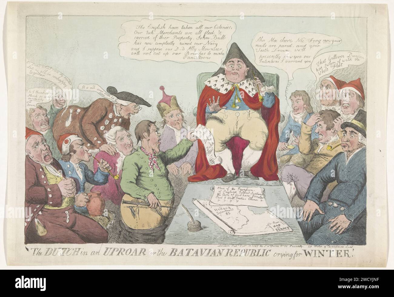 Cartoon on the Batavian defeat at Kamperduin, 1797, Isaac Cuikshank ...