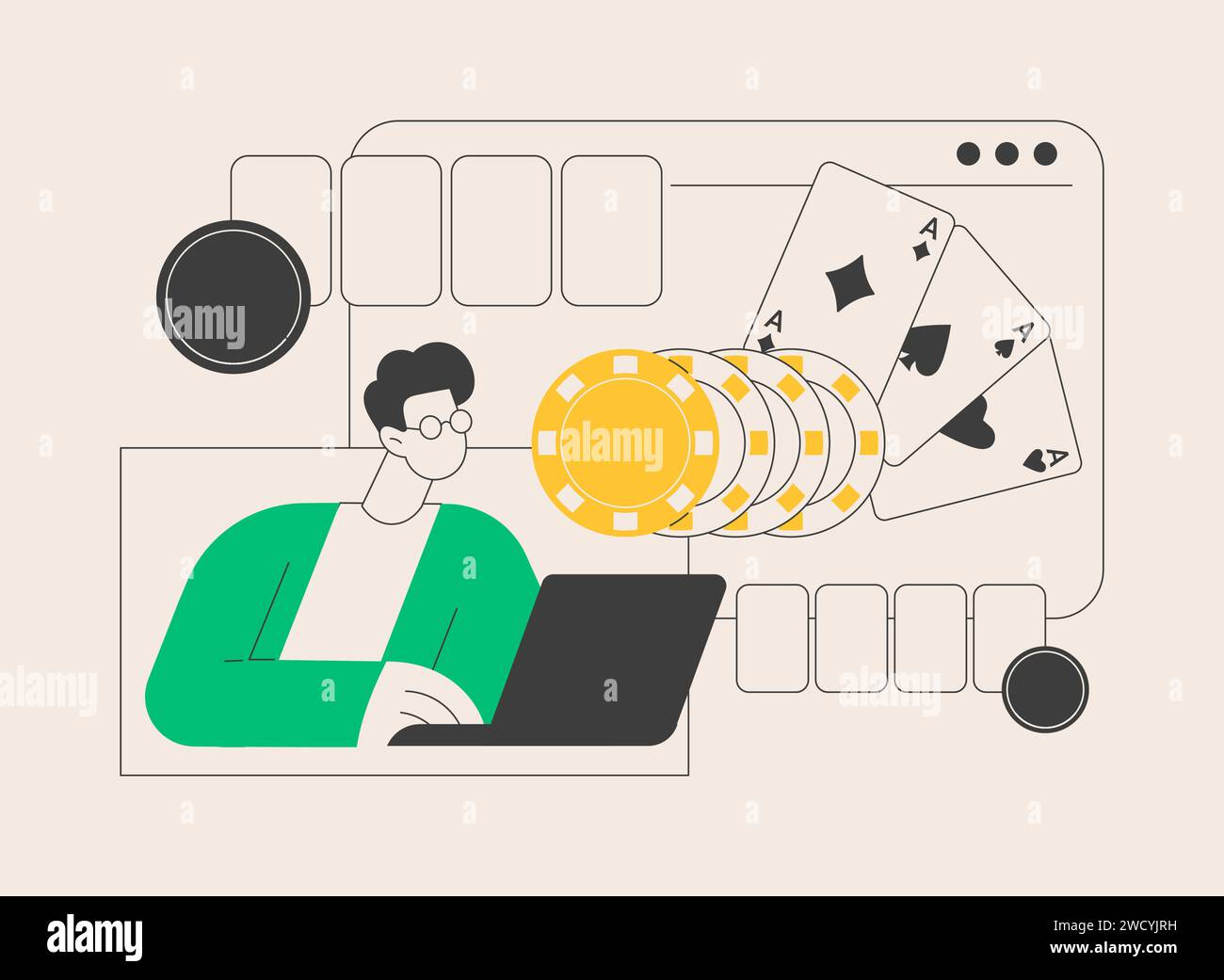 Online poker abstract concept vector illustration Stock Vector Image ...