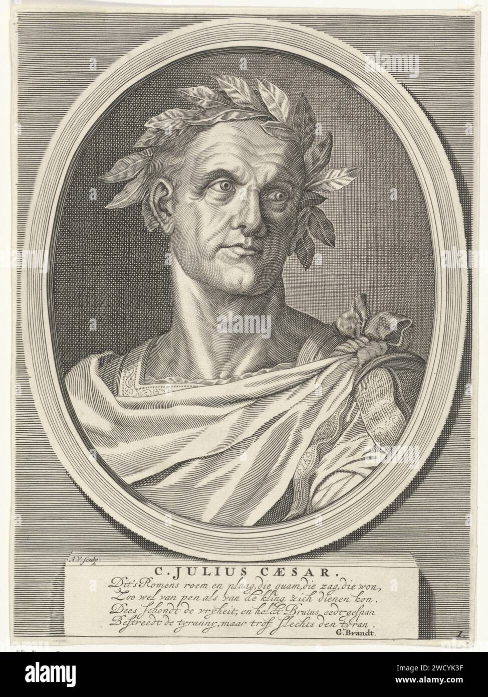 Portrait of Julius Caesar, Andries Vaillant, After Titian, 1665 - 1693 ...