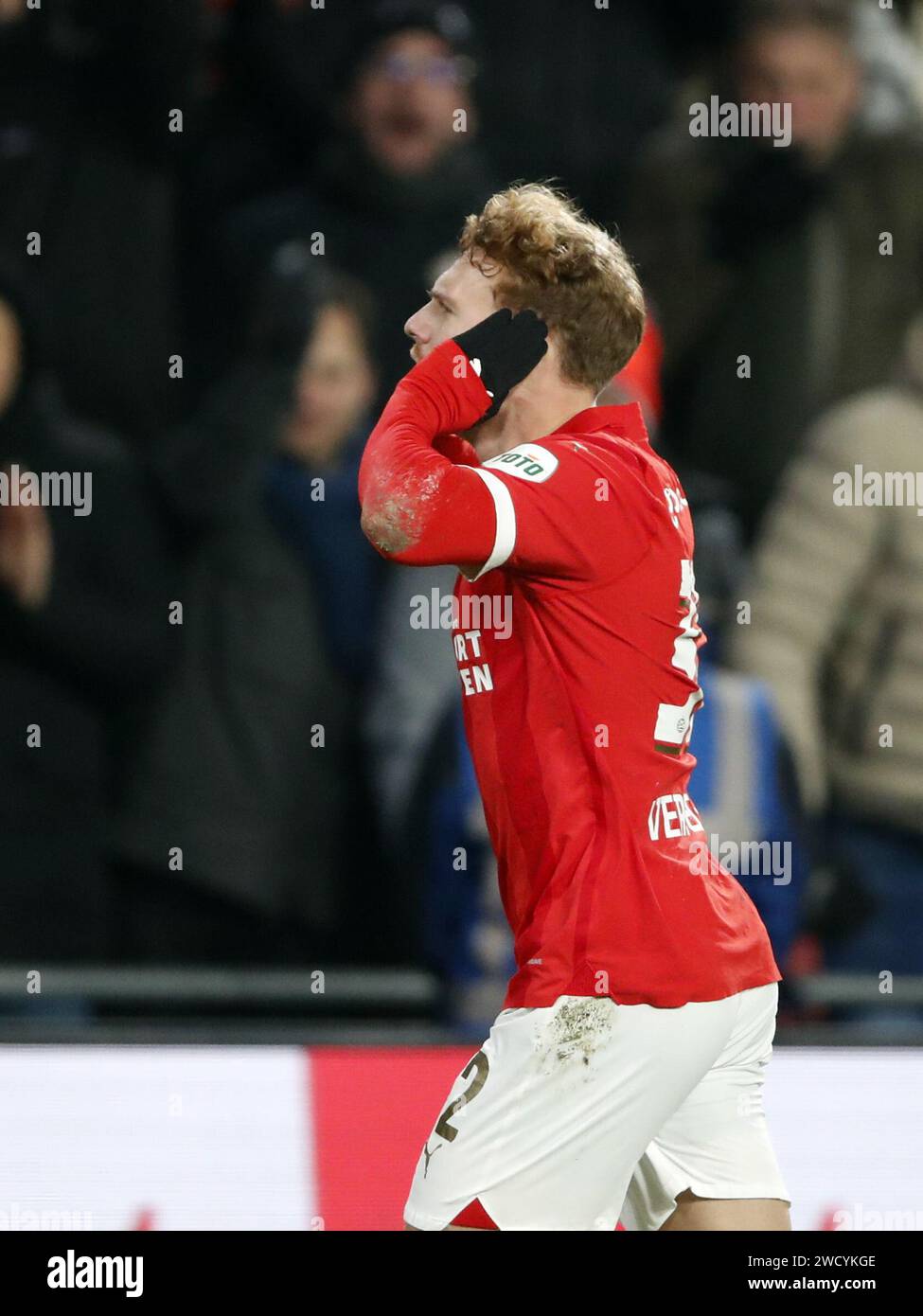 EINDHOVEN - Yorbe Vertessen of PSV Eindhoven celebrates the 1-0 during ...
