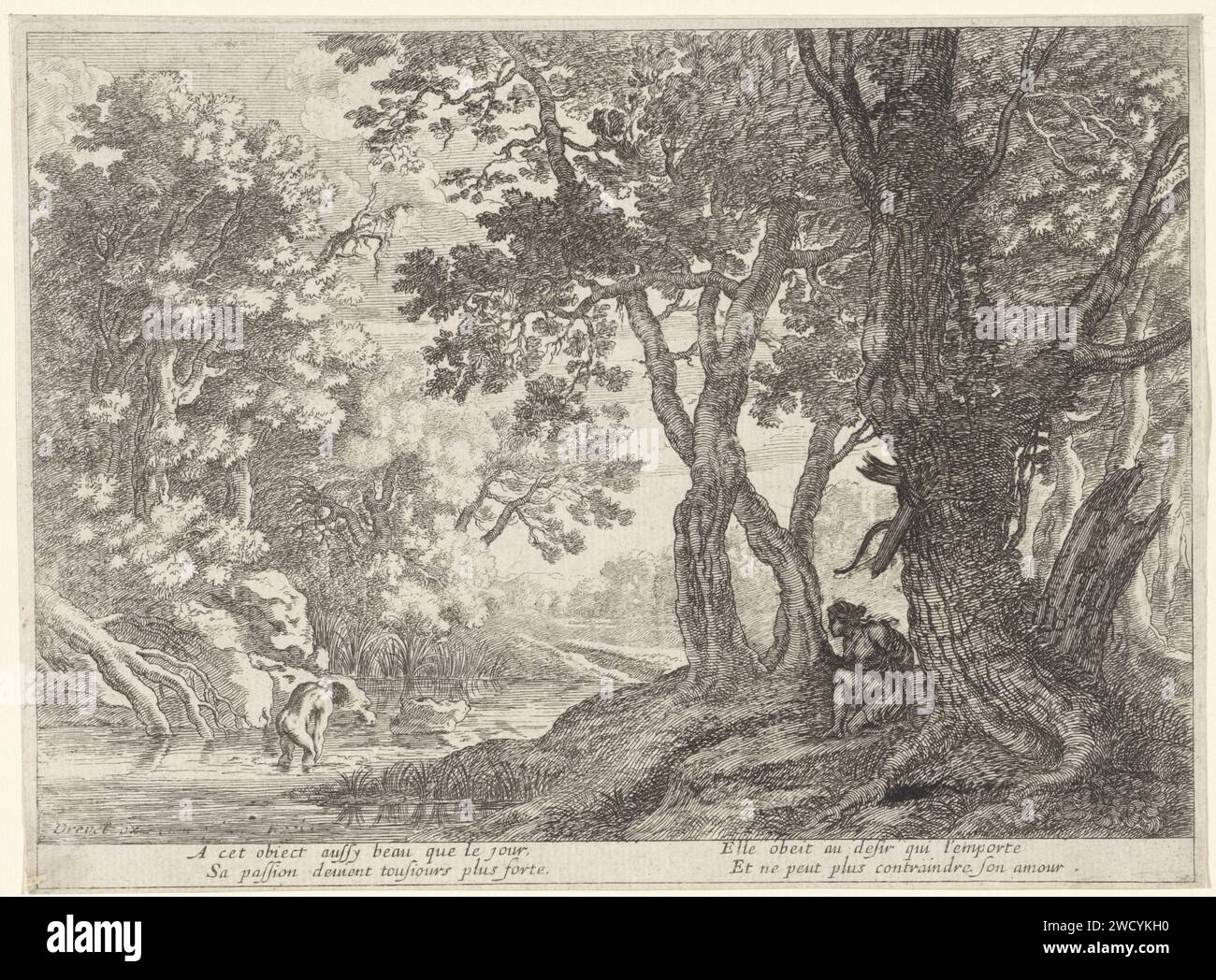 Salmacis and Hermaphroditus, Anonymous, After Herman of Swanevelt, 1663 ...