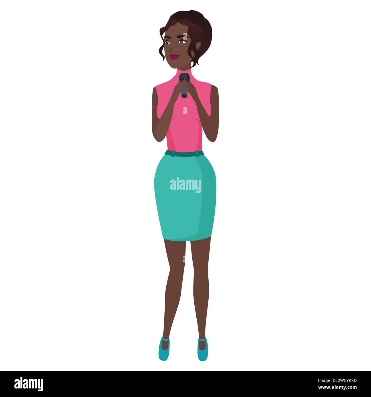 African american girl singing Stock Vector Images - Alamy