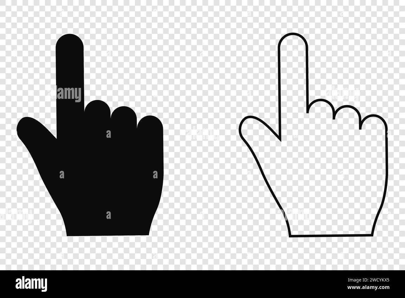 Black and white hand pointer cursors Stock Vector Image & Art - Alamy