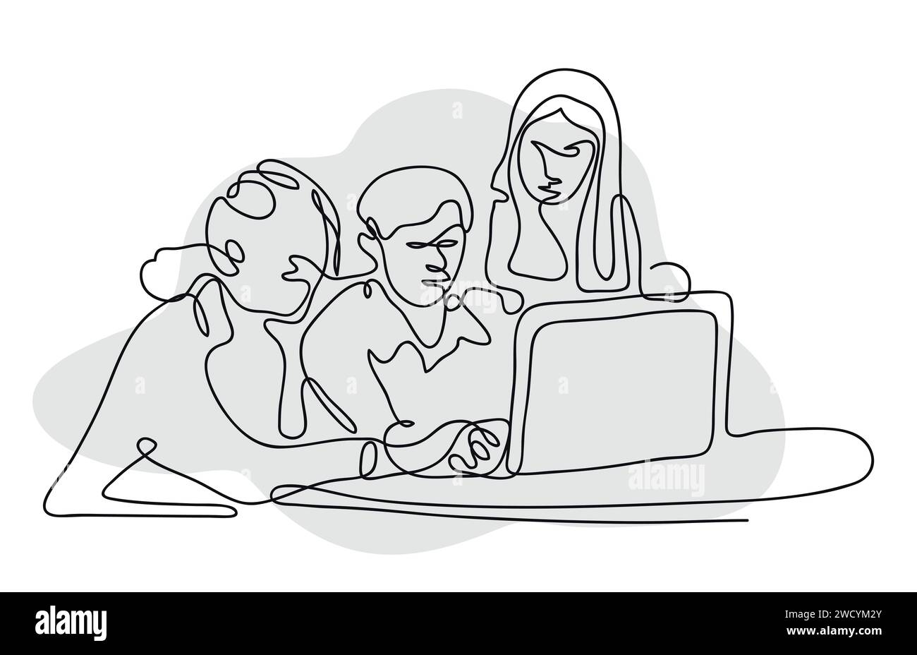 Vector woman laptop Cut Out Stock Images & Pictures - Alamy