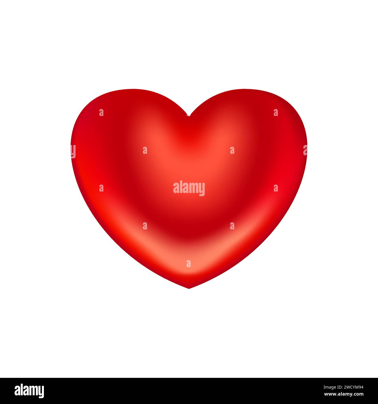 Red realistic heart icon on white background. 3d vector illustration Stock Vector Image & Art ...