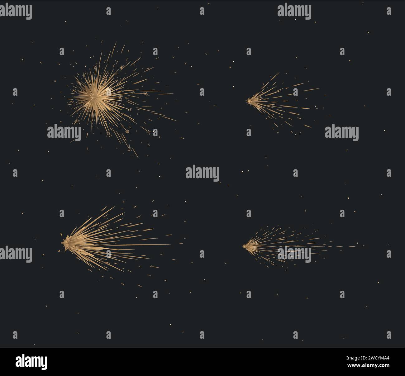 Star and comet shines brightly in space drawing in graphic style on ...