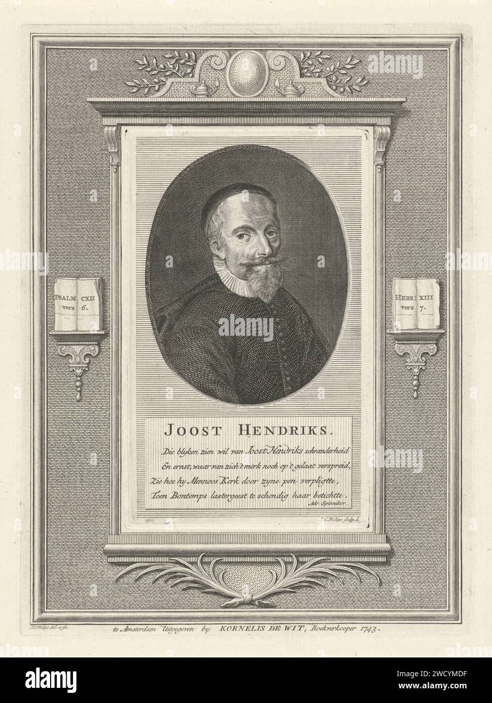 Portrait of the Baptist Pastor Joost Hendriksz., Jan Caspar Philips ...