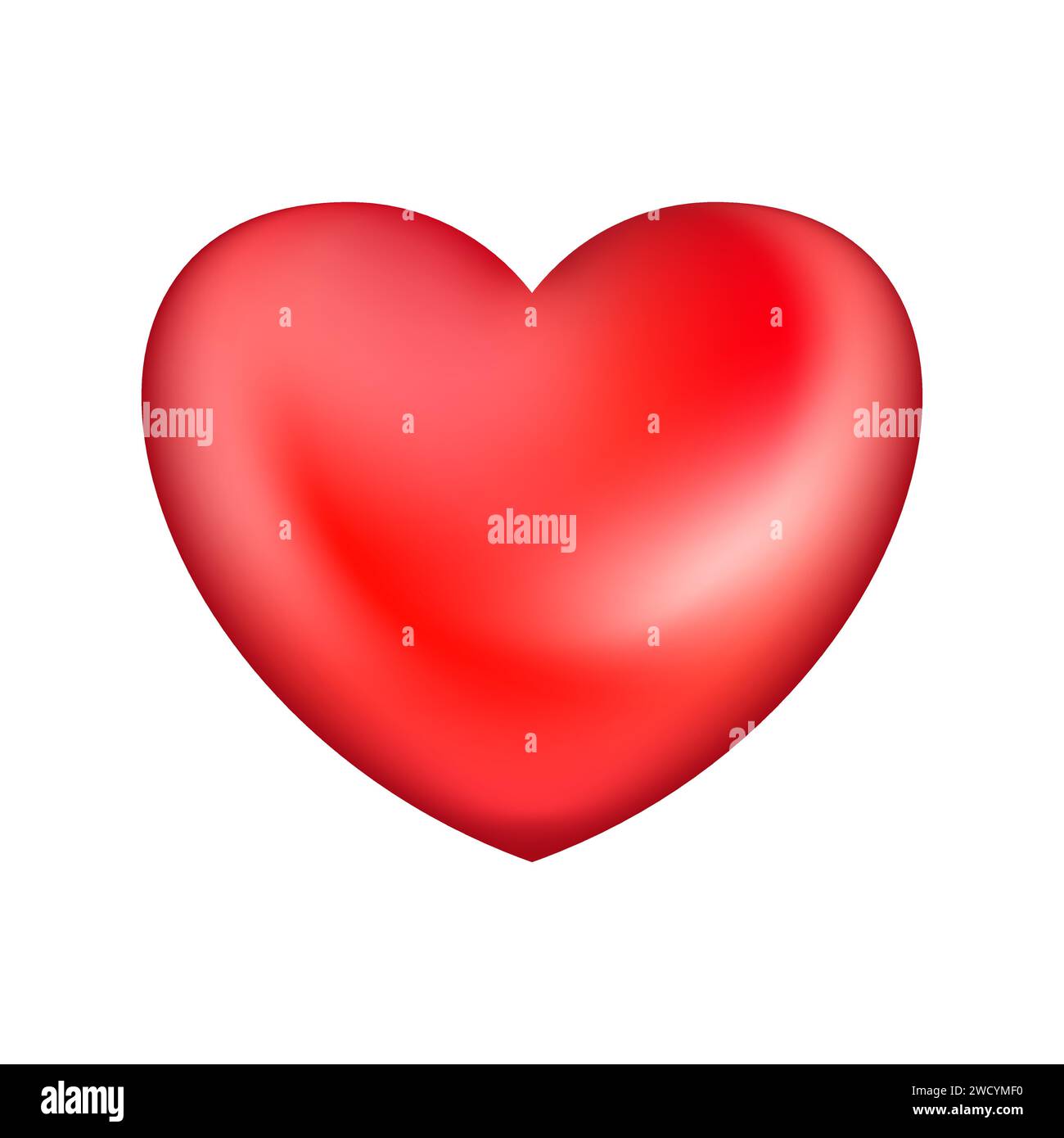 Red realistic heart icon on white background. 3d vector illustration Stock Vector Image & Art ...