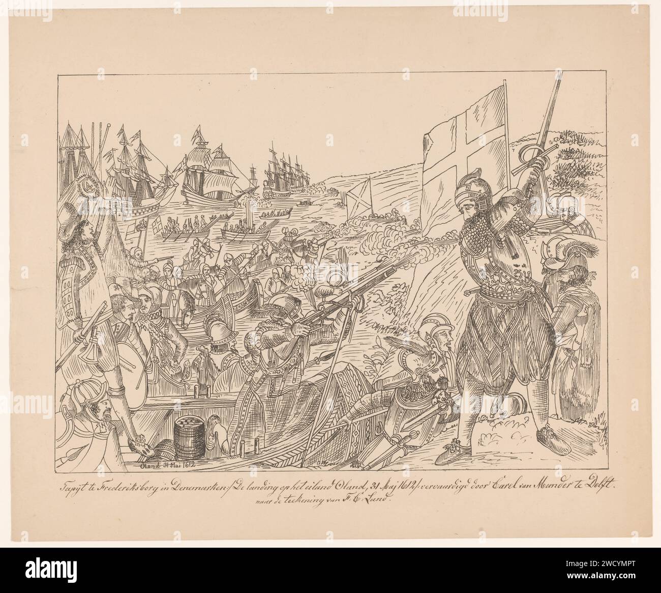 Landing on the island of Oland, Anonymous, After F.C. Lund, after Karel ...