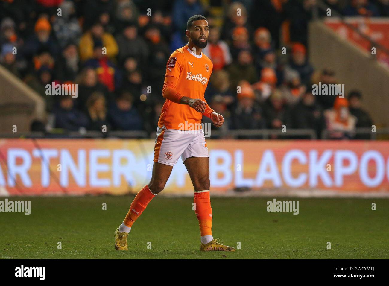 CJ Hamilton of Blackpool during the Emirates FA Cup Third Round Replay ...