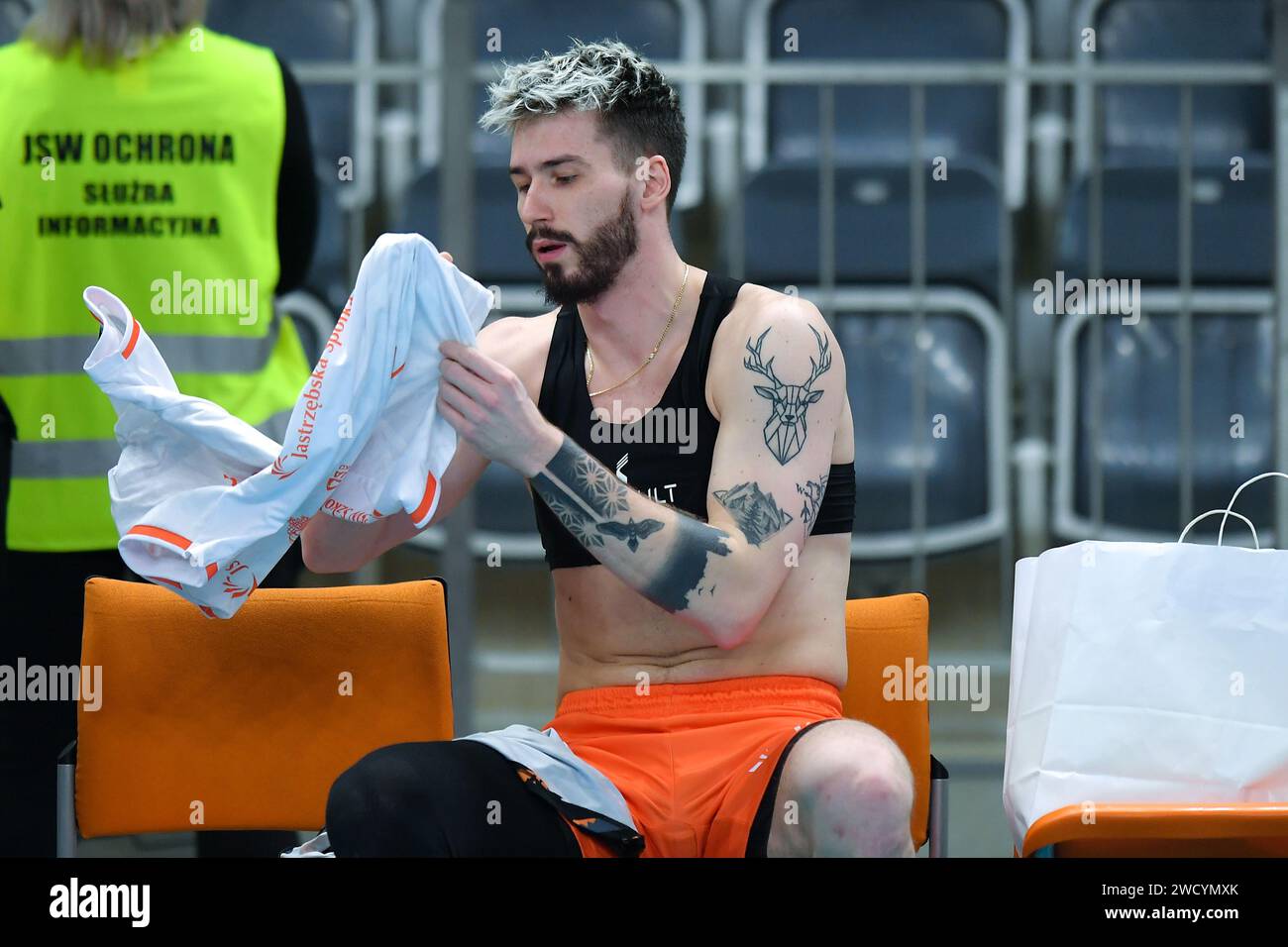 Jastrzebie Zdroj, Poland. 17th Jan, 2024. Tomasz Fornal during the CEV ...