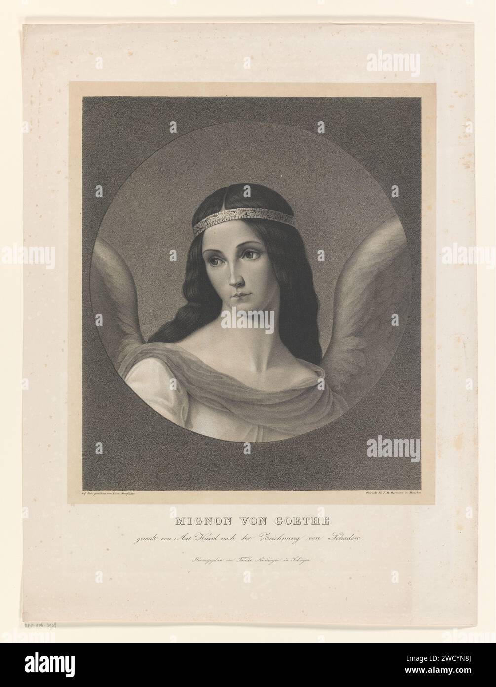 Mignon, Heinrich Senefelder, After Wilhelm Schadow, 1823 - 1845 print ...